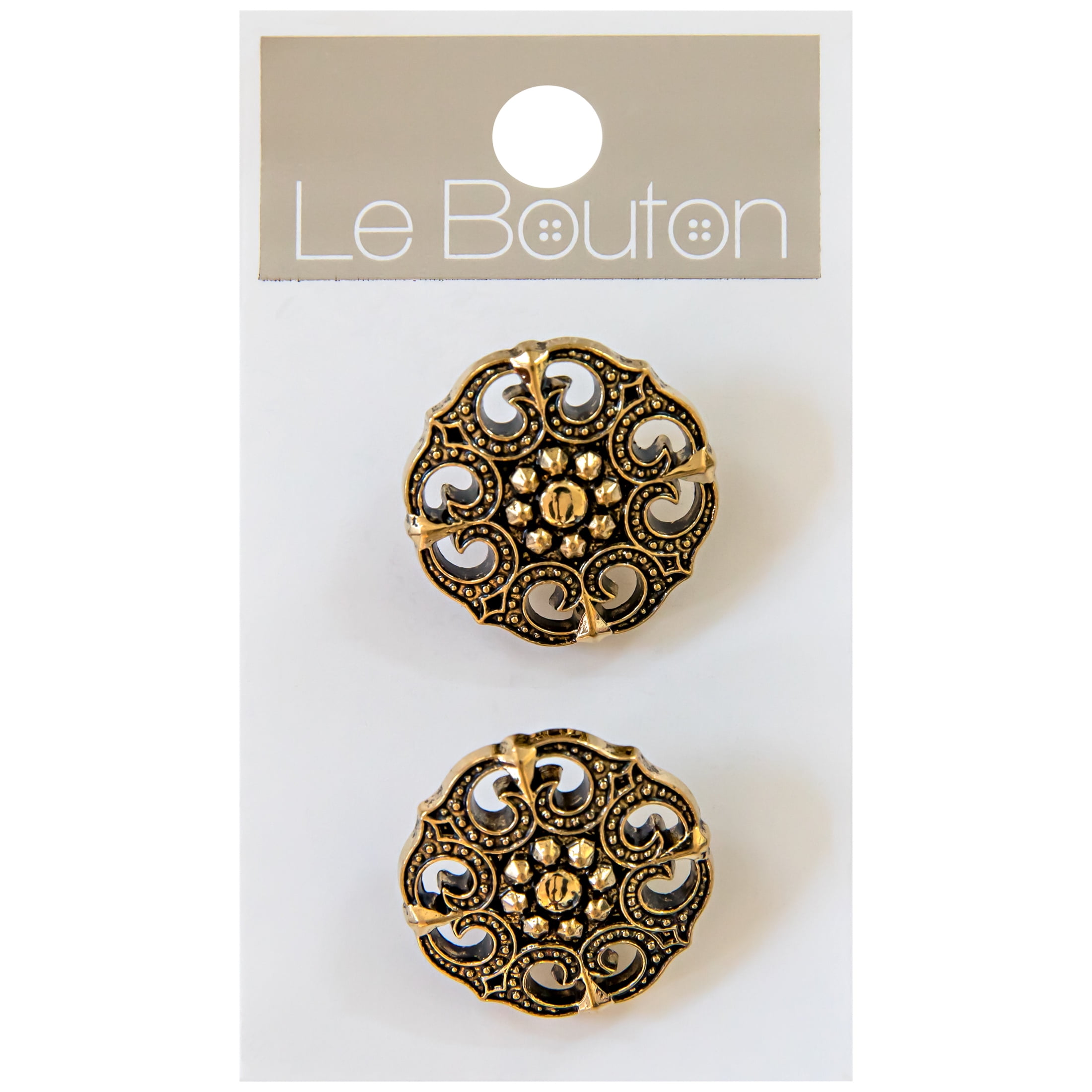 Le Bouton Antique Gold 7/8" Shank Buttons, 2 Pieces - Walmart.com