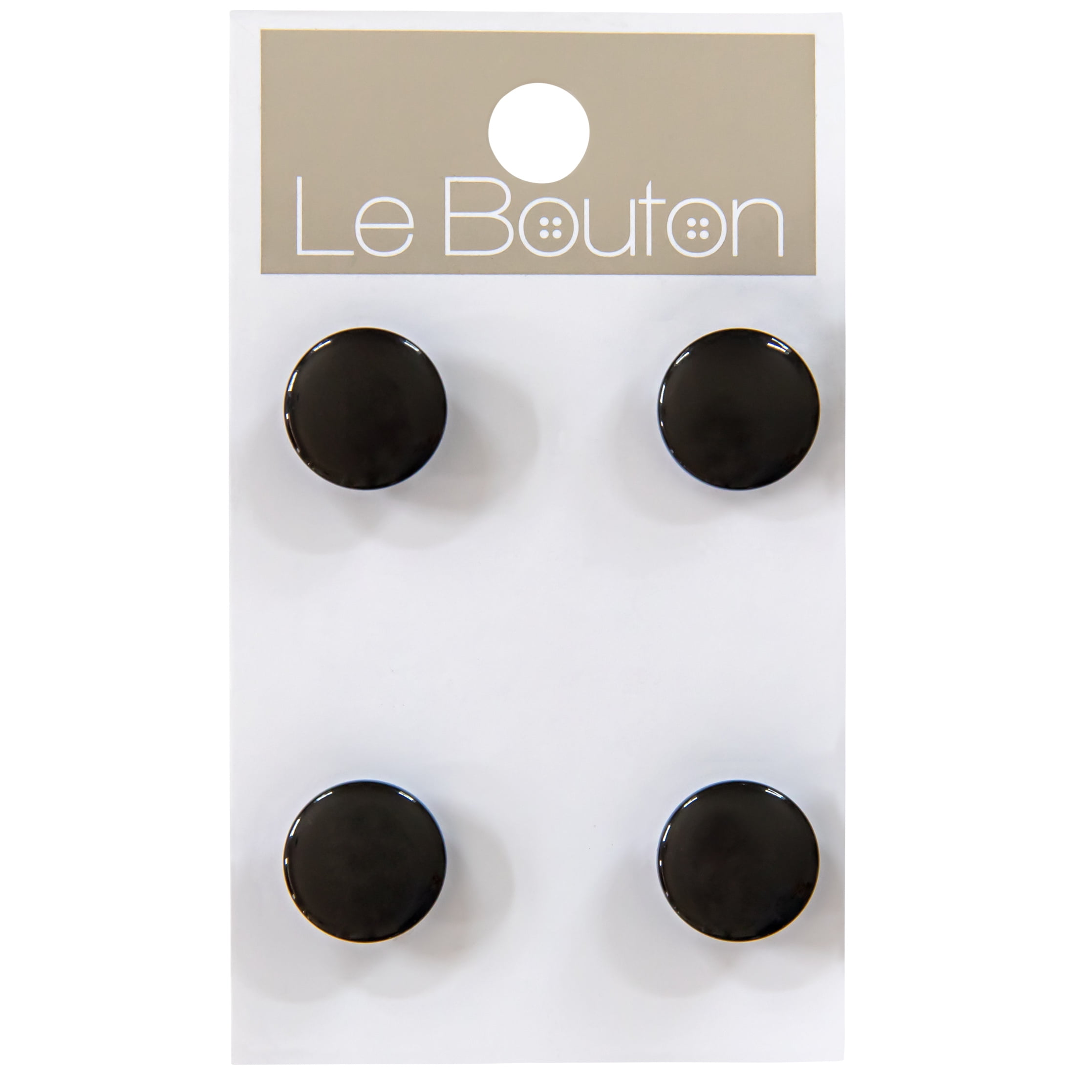 Le Bouton Black 1/2" Shank Buttons, 4 Pieces - Walmart.com