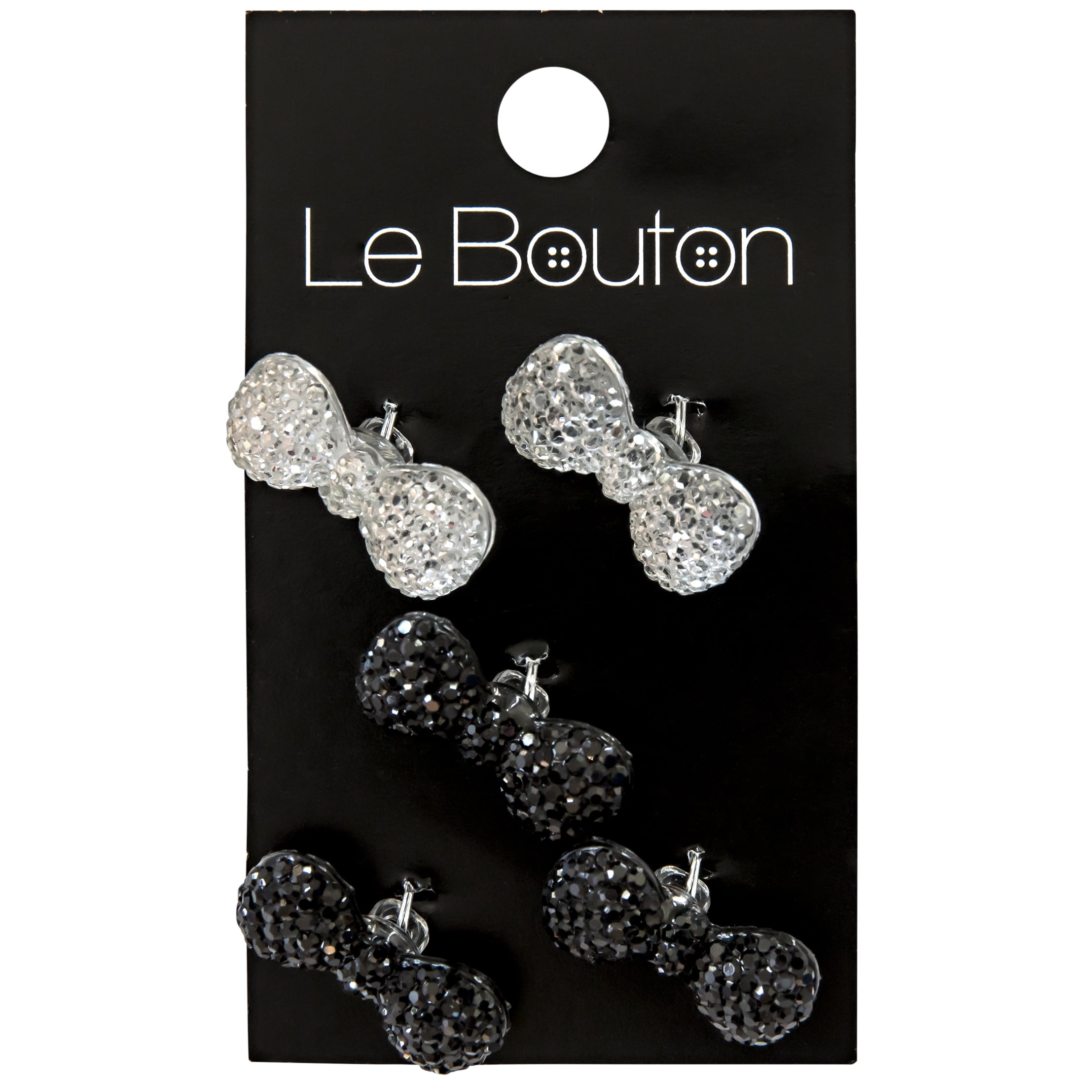 Le Bouton Black and White 7/8" Jelly Shank Button Bowtie Buttons, 5 ...