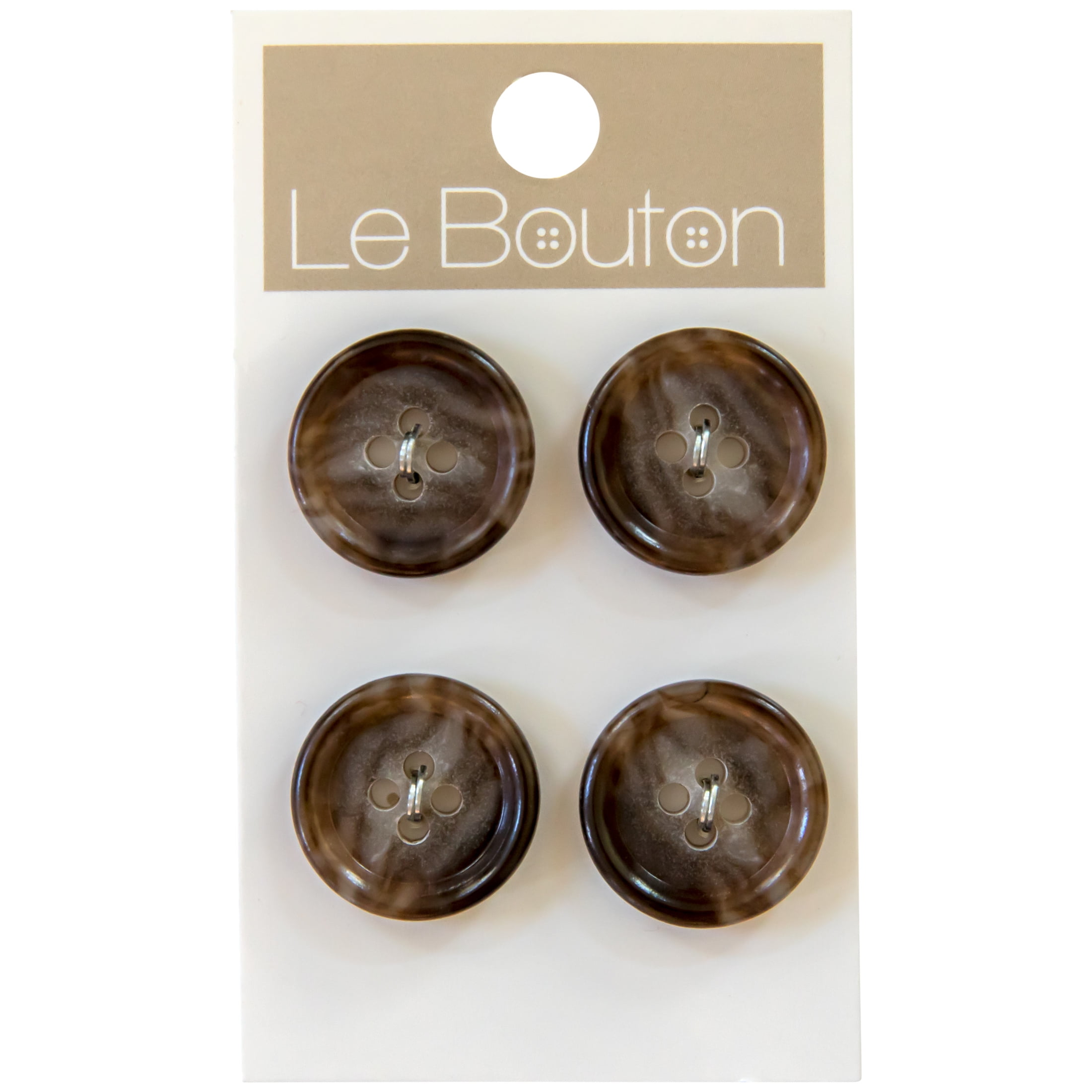 Le Bouton Brown 3/4" 4-Hole Buttons, 4 Pieces, 100% Urea - Walmart.com