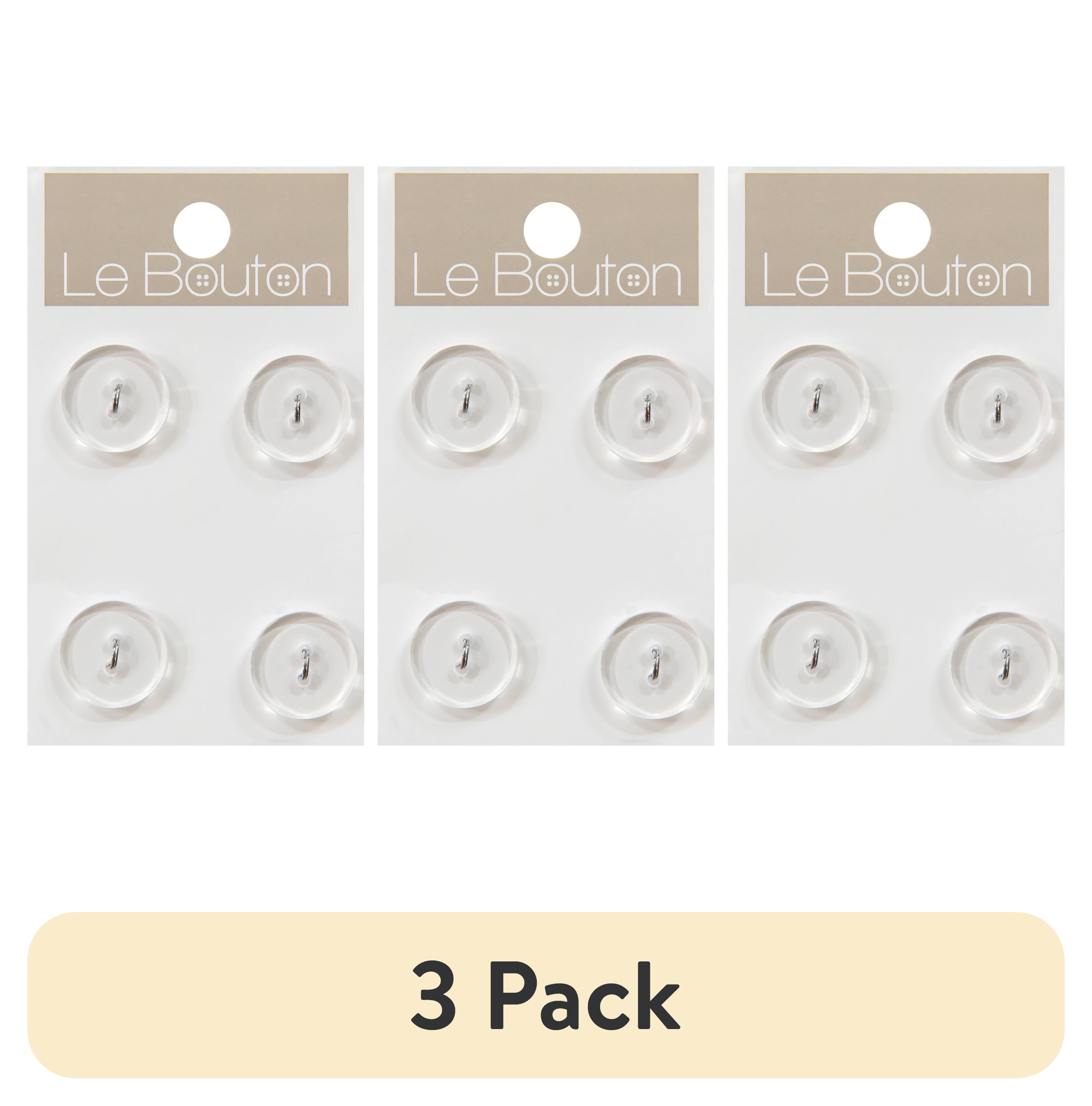 (3 pack) Le Bouton Clear 5/8" Round 2-Hole Buttons, 4 Pieces - Walmart.com