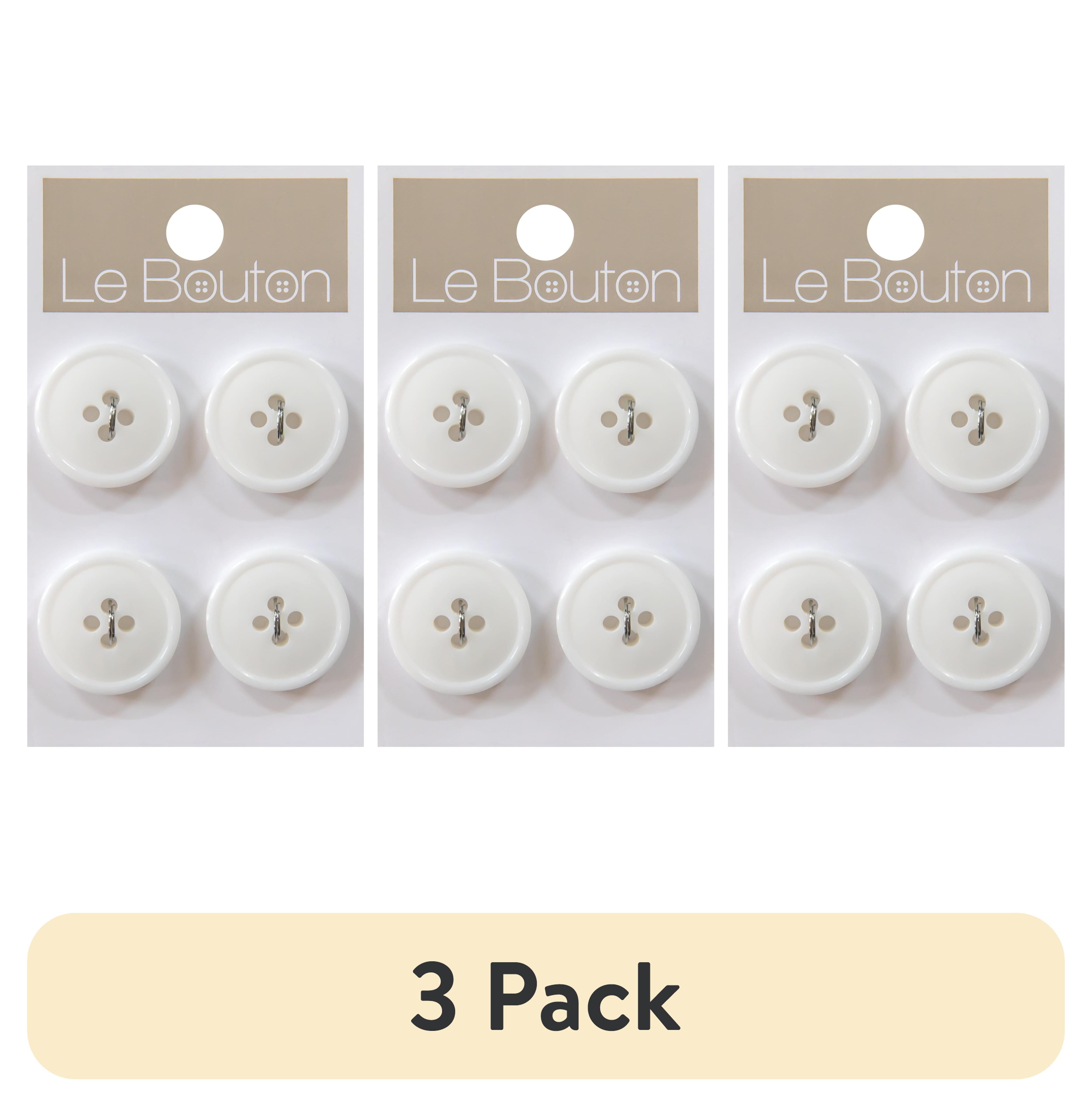 (3 pack) Le Bouton White 3/4" Round 4-Hole Buttons, 6 Pieces - Walmart.com