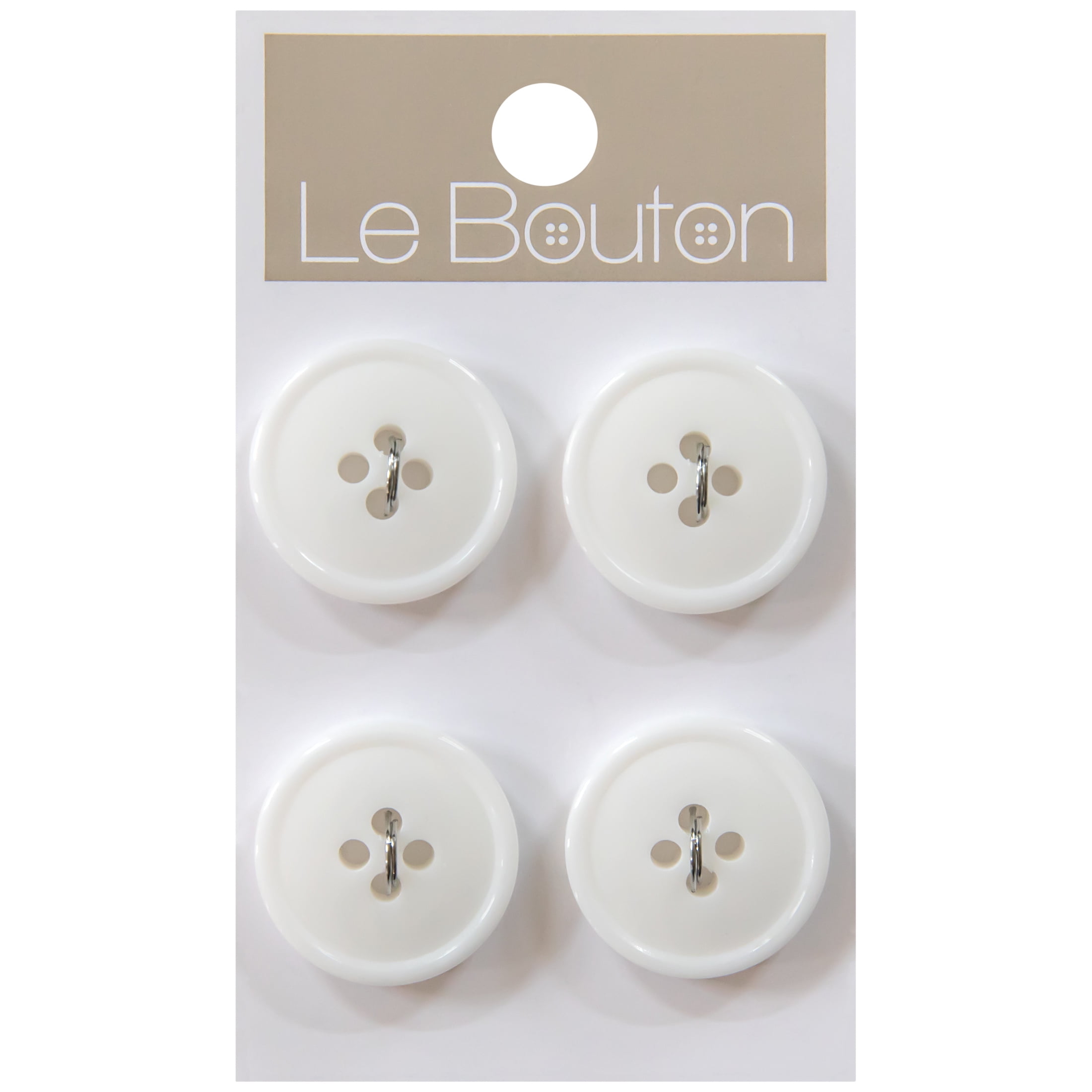 Le Bouton White 3/4" Round 4-Hole Buttons, 6 Pieces - Walmart.com