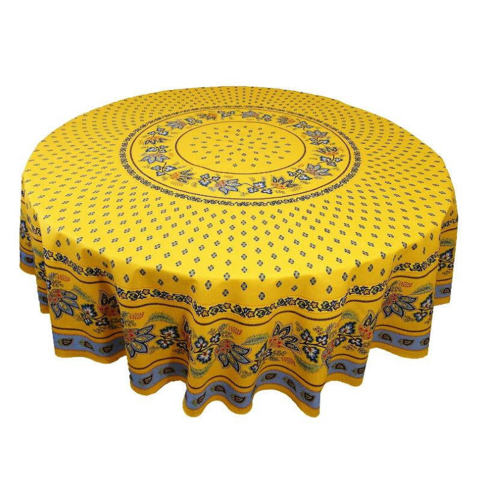 Le Cluny Lisa Yellow Coated Tablecloth 70" Round - Walmart.com