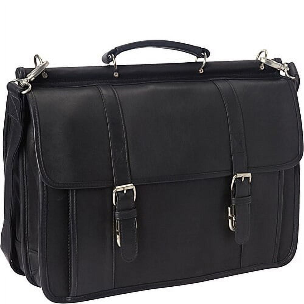Le Donne Leather Classic Dowel Rod Laptop Briefcase LD-628-R - Walmart.com