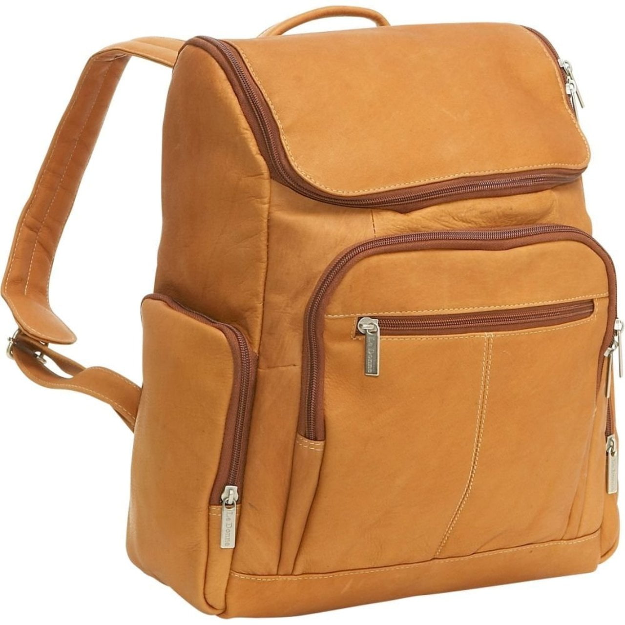 Le Donne Leather LD-4020-TN Vaqueta Computer Backpack, Tan - Walmart.com