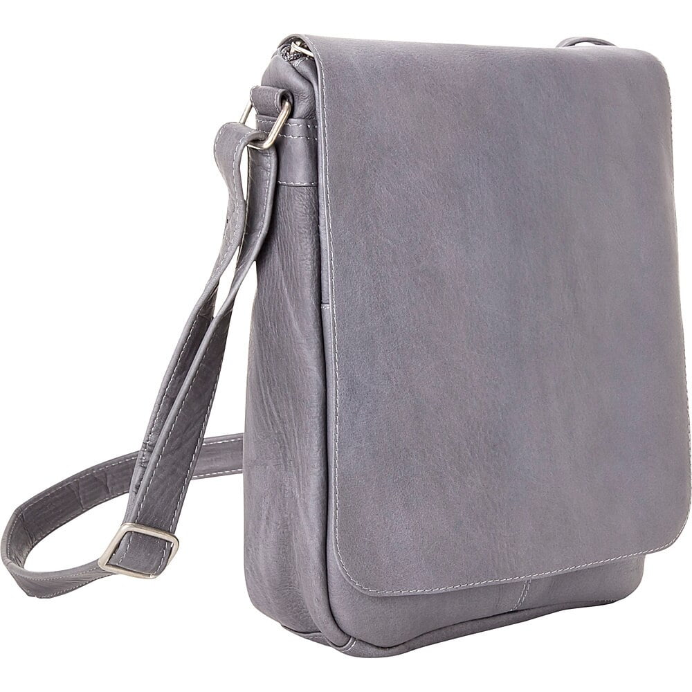 Le Donne Leather Vertical Flap Over Shoulder Bag H-149R - Walmart.com