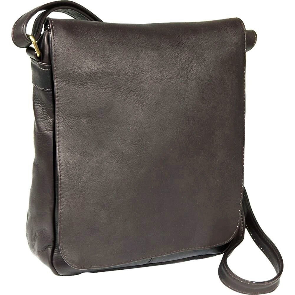 Le Donne Leather Vertical Flap Over Shoulder Bag H-149R - Walmart.com