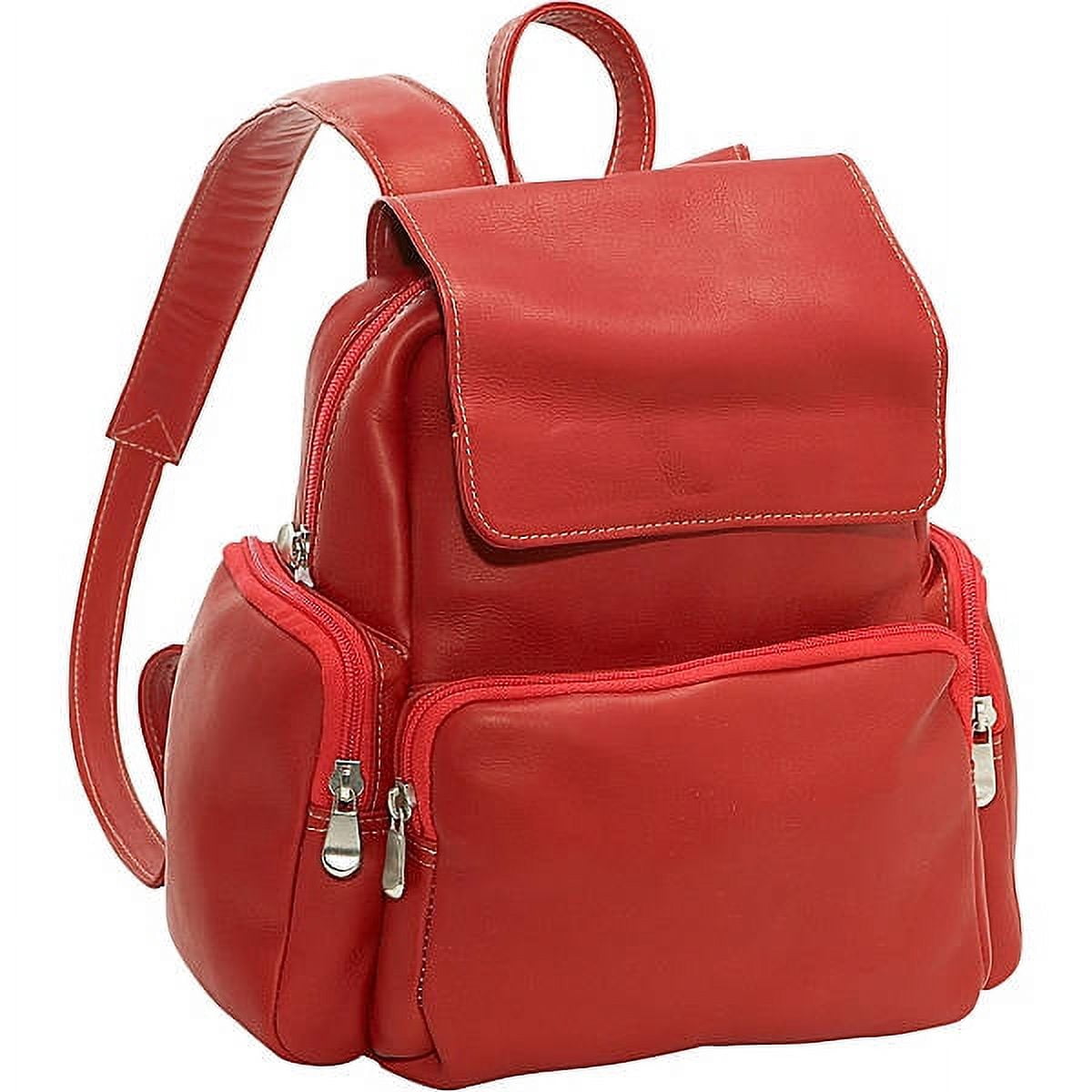 Le Donne Leather Womens Multi Pocket Backpack TR-125 - Walmart.com