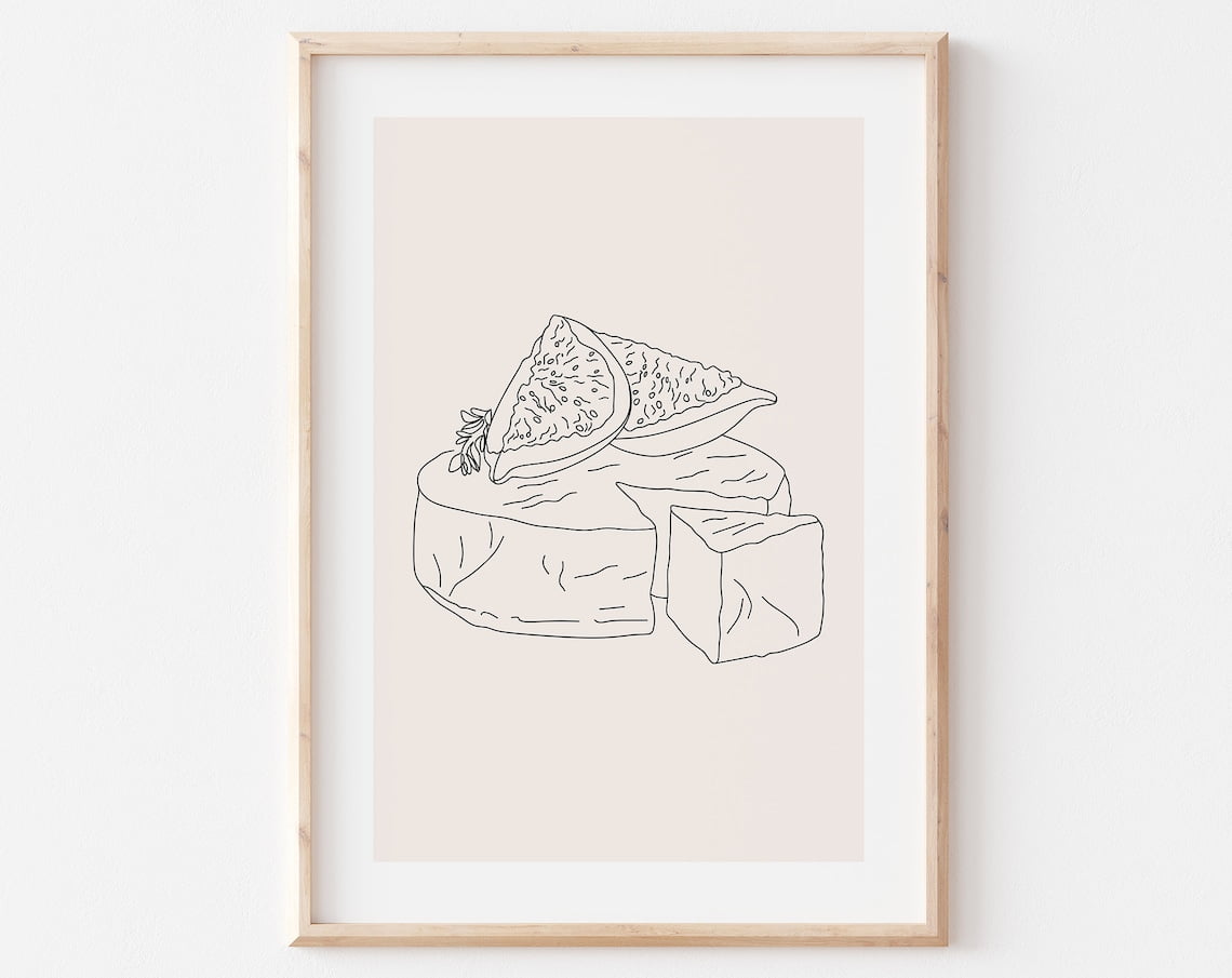 Le Fromage Cheese Art Print, Camembert Cheese Board Print, Aesthetic ...