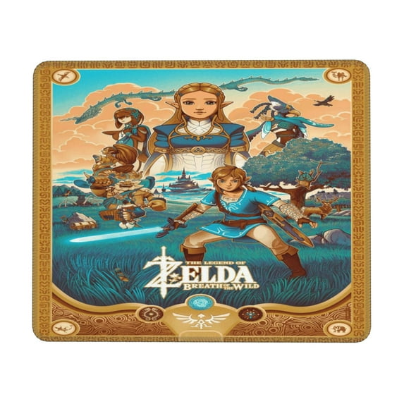 Le-Gend 0f Zel-,Da0 Mouse Pad Square Stitched Edges Non-Slip Rubber ...