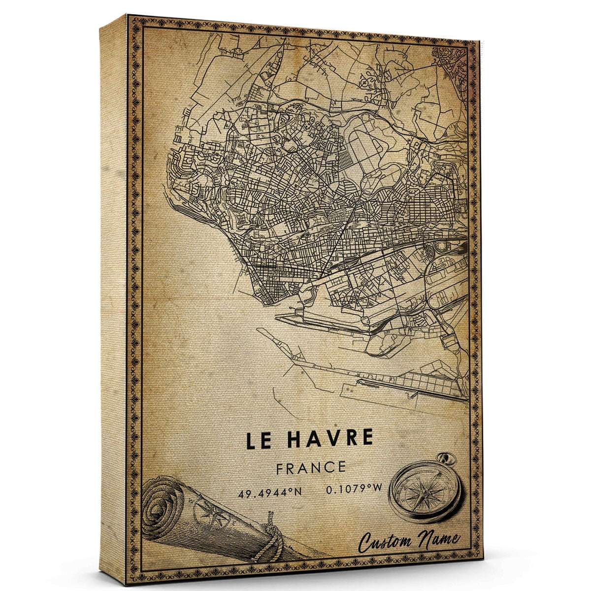 Le Havre Map Poster, France Map Art Poster, Canvas, Le Havre Map City ...