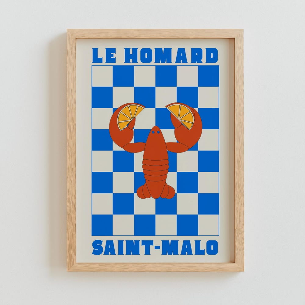 Le Homard Saint Print -Malo Premium Wall Art Poster - Ready To Giclee ...