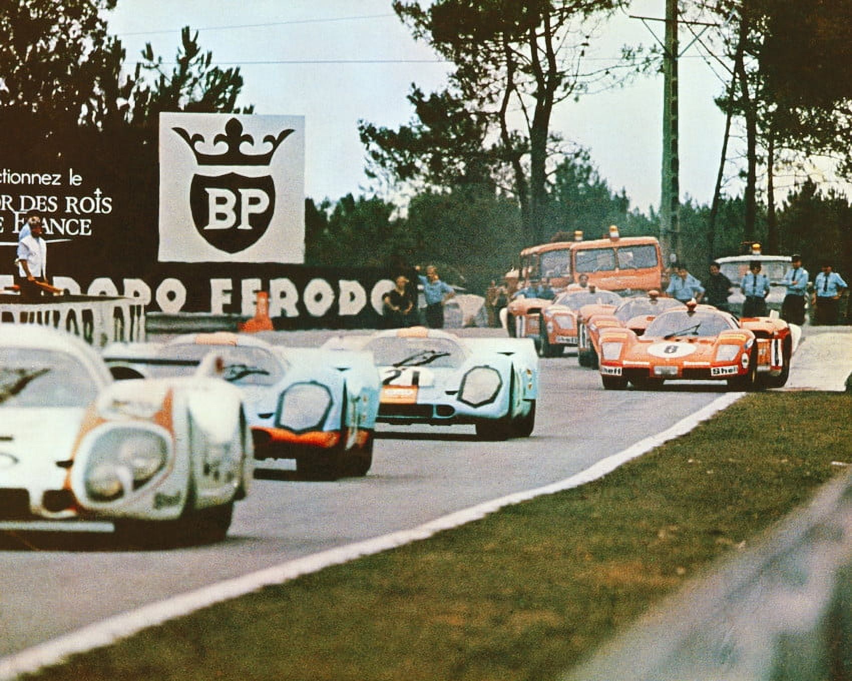 Le Mans Classic Race Cars Driving On Track 1971 24X36 Classic Hollywood ...