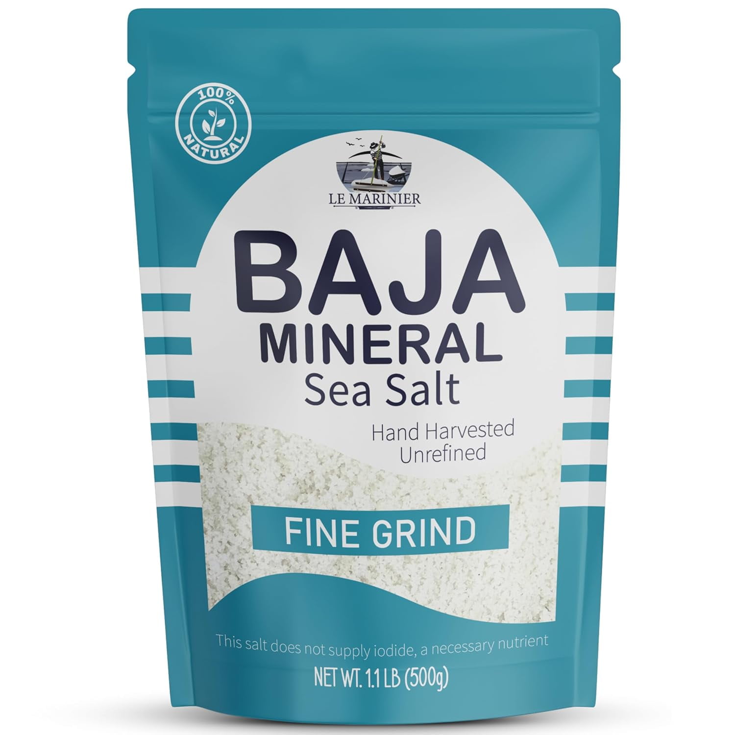 Le Marinier Baja Mineral Sea Salt Fine Grind, 1.1lb - 18oz | 100% ...
