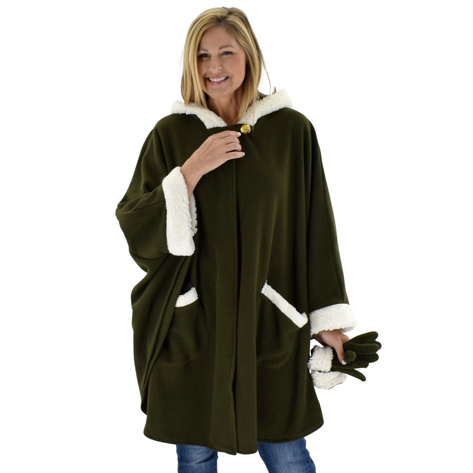 Le Moda Women's Hooded Cape with Matching Gloves | Winter Collection ...
