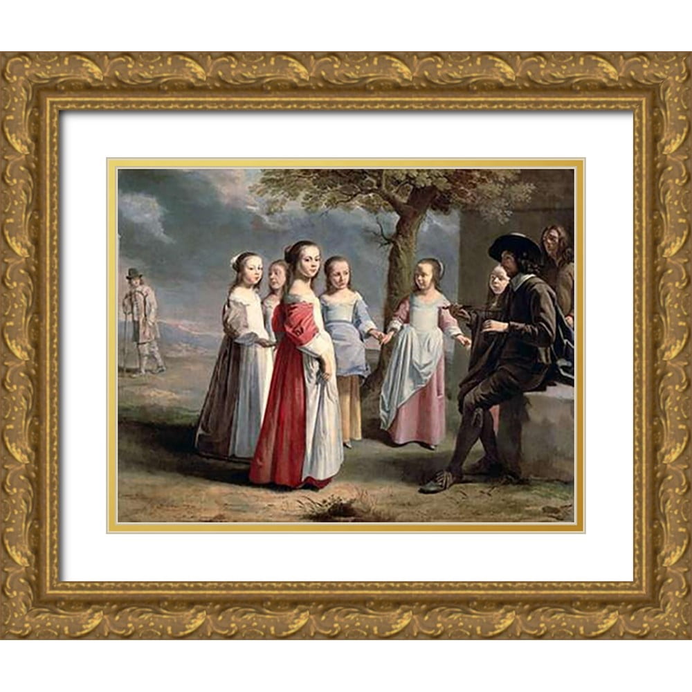 Le Nain, Antoine 32x26 Gold Ornate Wood Framed with Double Matting ...