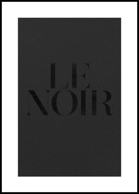 Le Noir Black Poster Wall Art, Modern Wall Decor For Living Room ...