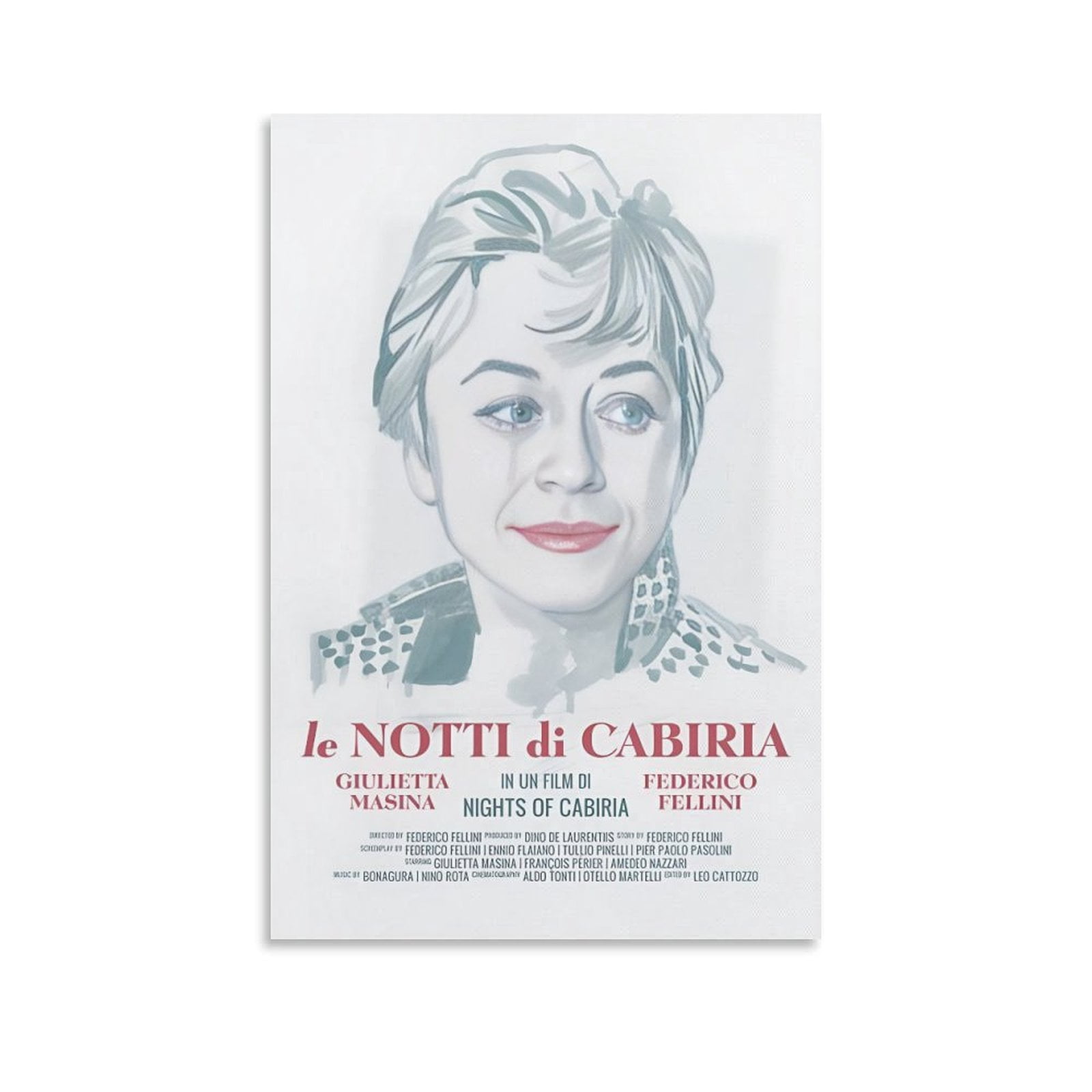 Le Notti Di Cabiria 16 Drama Film Poster Canvas Poster Wall Art Picture ...