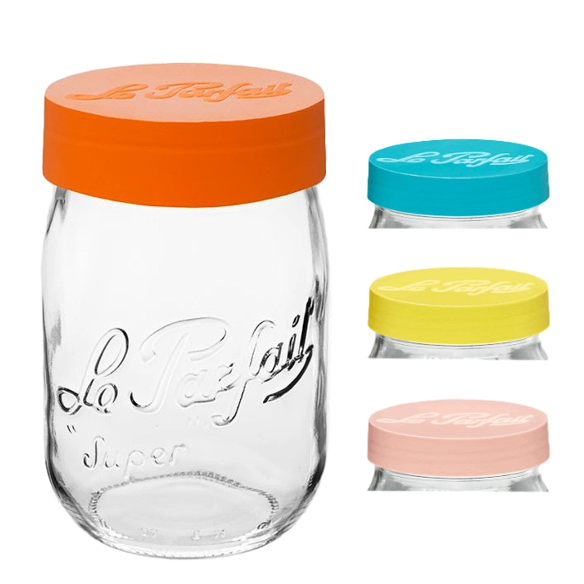 Le Parfait Screw Top Jar - 1L Wide Mouth French Glass Storage Jar w ...