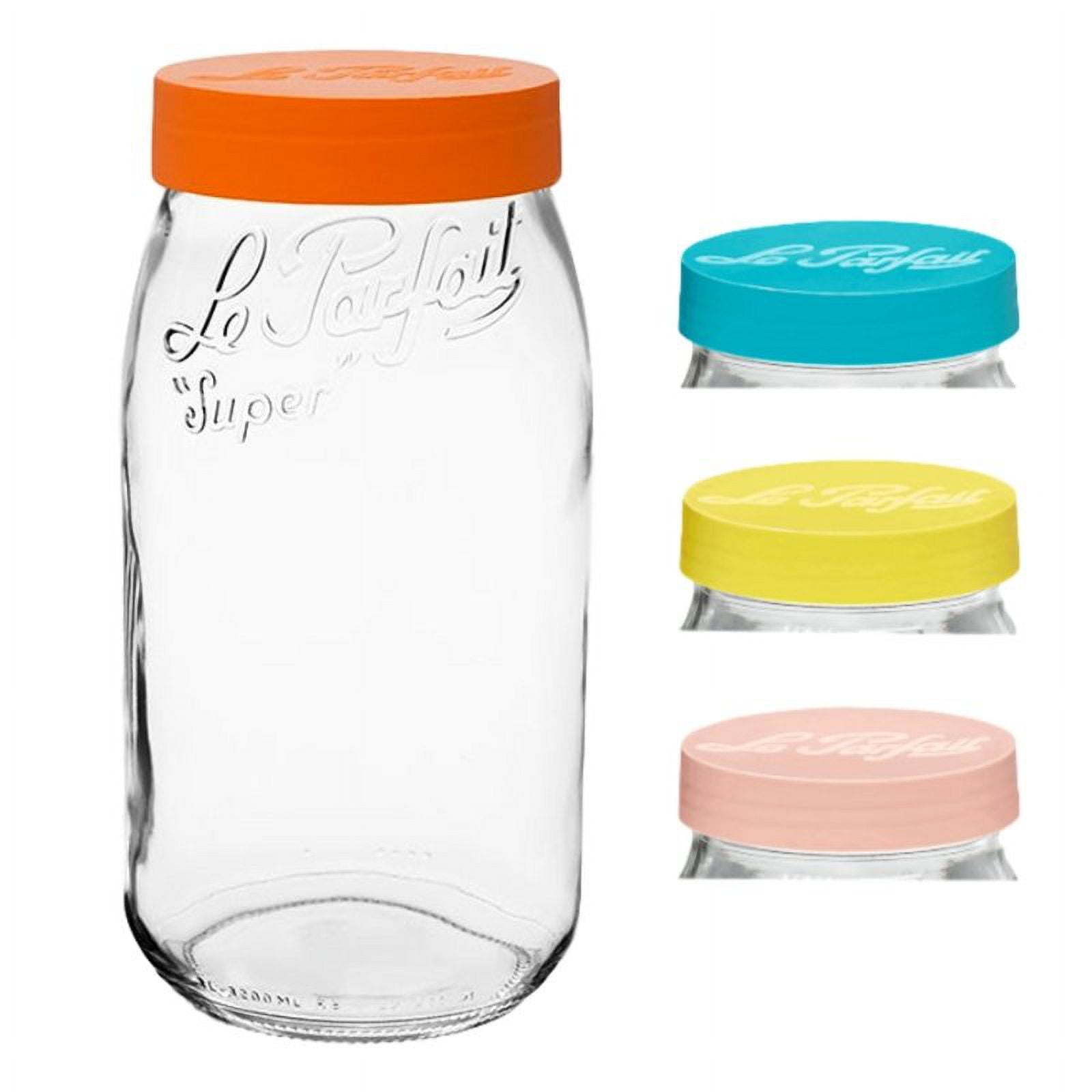 Le Parfait Screw Top Jar - 3L Wide Mouth French Glass Storage Jar w ...