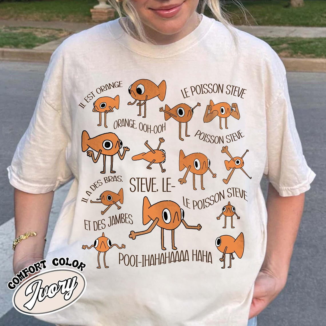 Le Poisson Steve Comfort Colors T-Shirt, Il EST Orange Steve Shirt ...