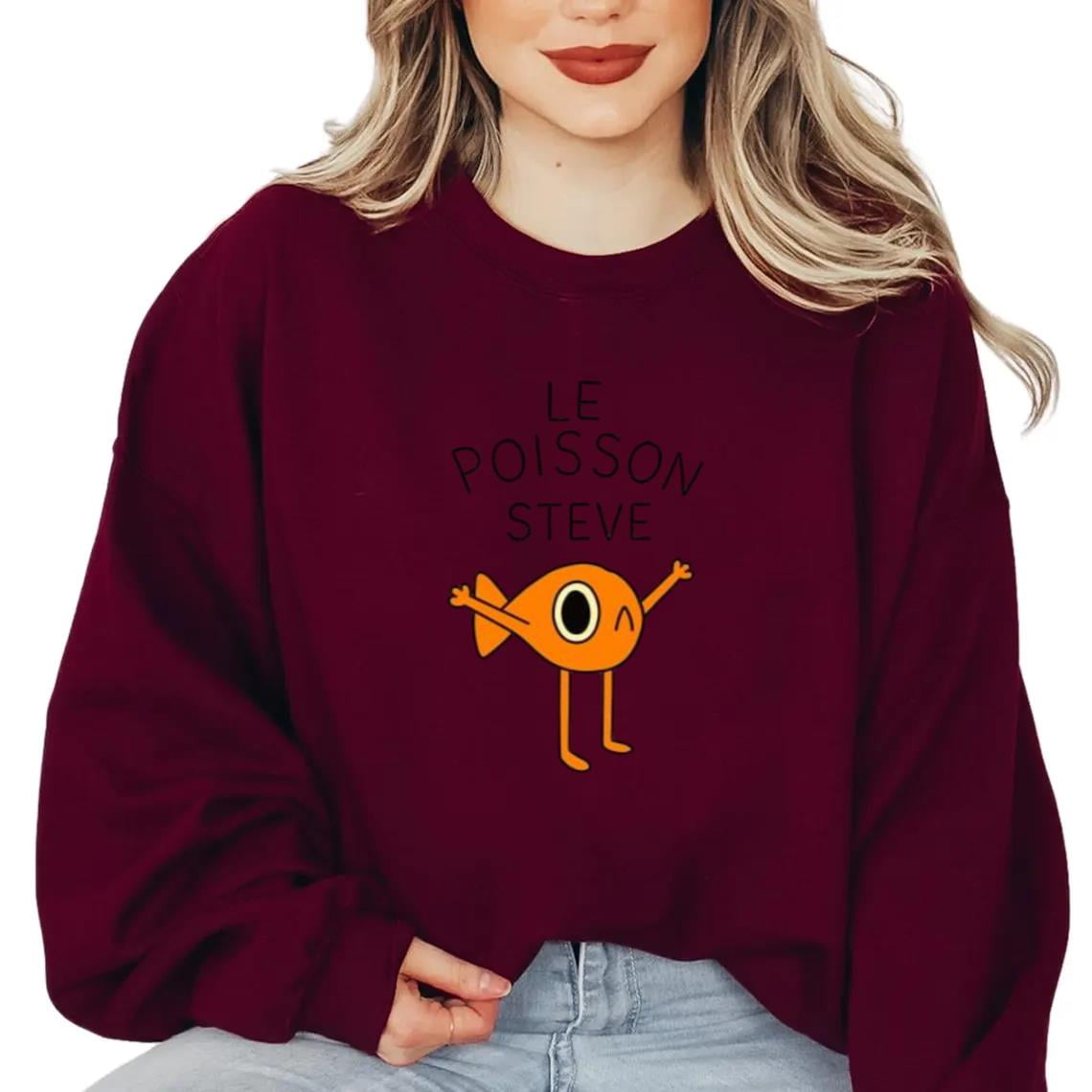 Le Poisson Steve Funny Fish Meme French Sarcastic Humor Sweatshirt, for ...