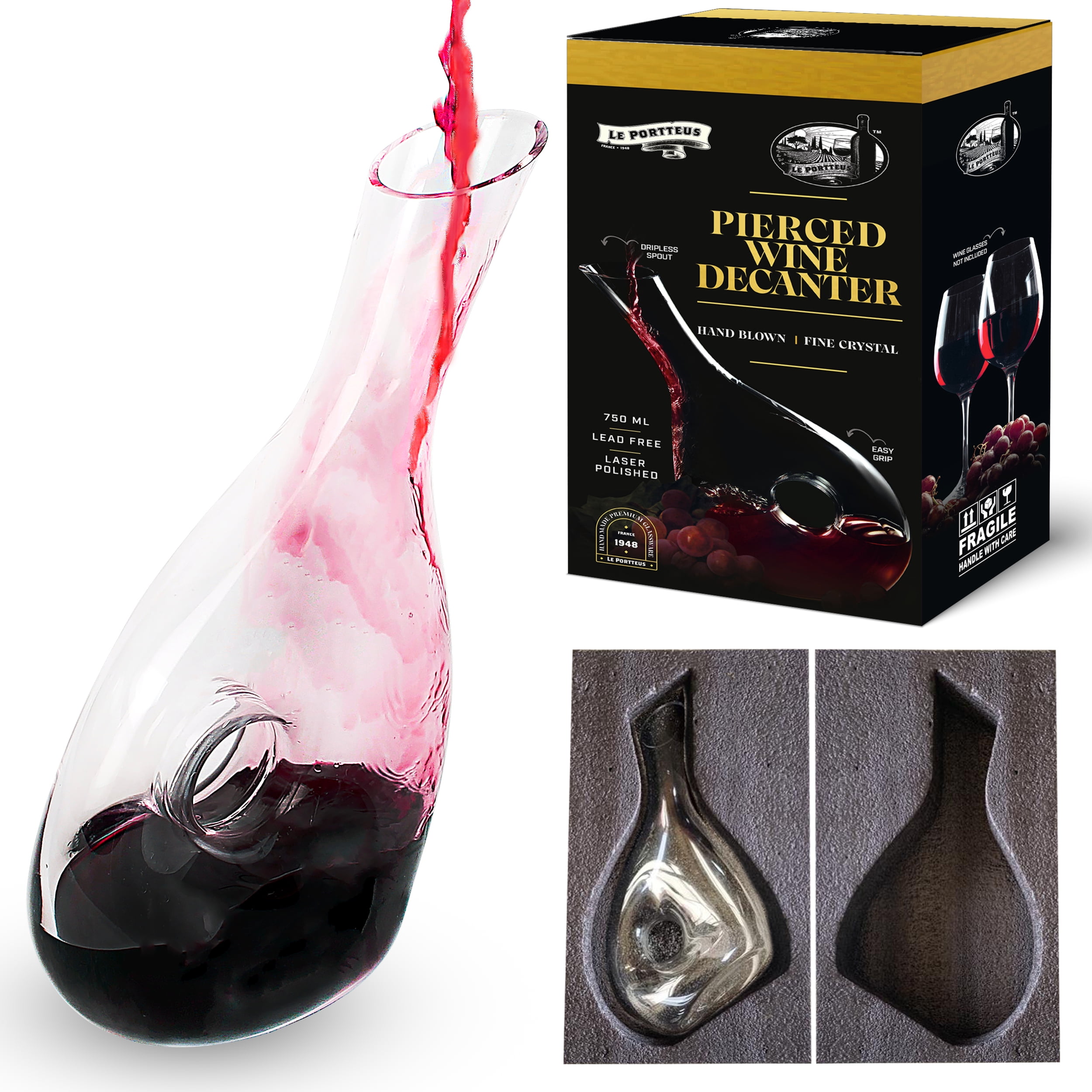 Le Portteus Wine Decanter Swan Design, Modern And Unique Pierced ...