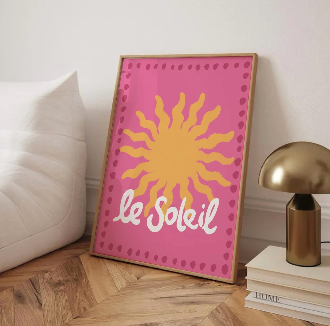 Le Soleil Printable Art, Boho Sun Illustration, Preppy Pink Poster ...