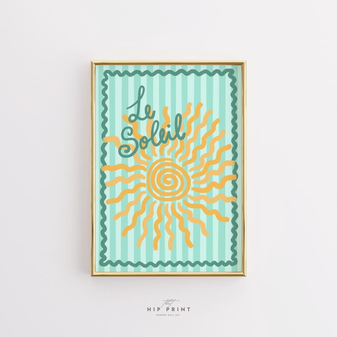 Le Soleil Summer Wall Art, Preppy Sun Illustration Print, Pastel ...