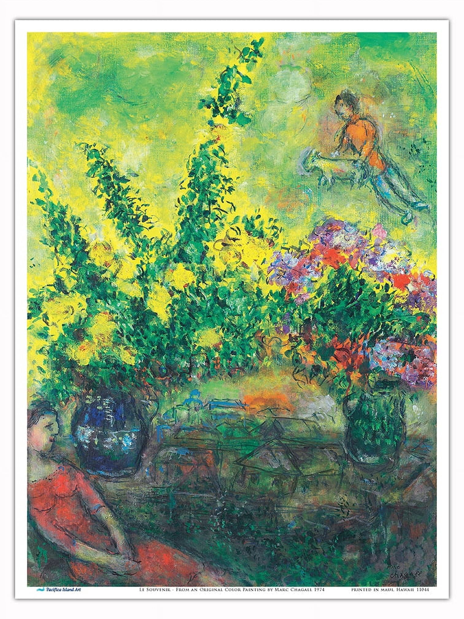 Le Souvenir - From an Original Color Painting by Marc Chagall c.1974 ...