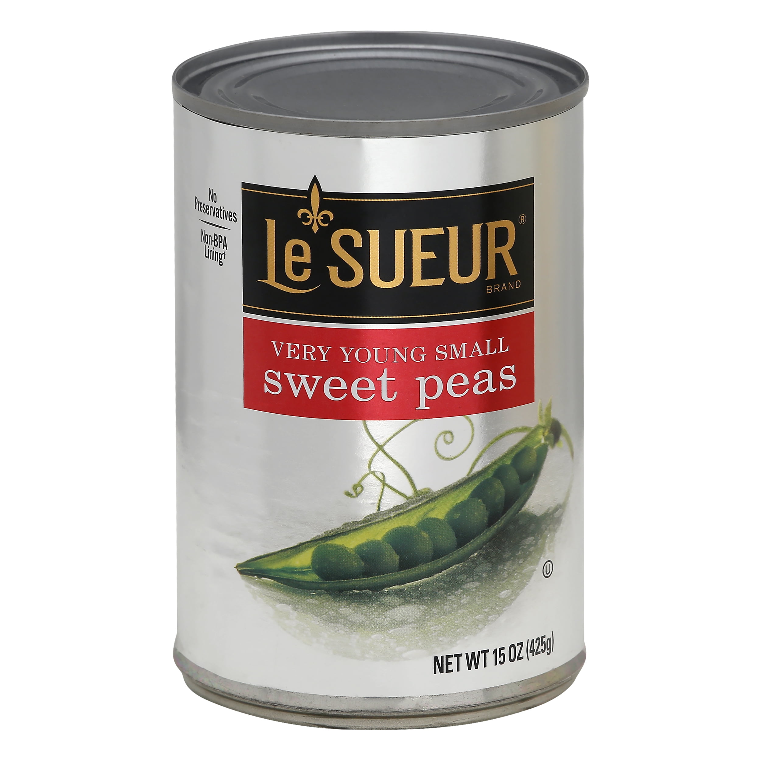 Le Sueur Very Young Small Sweet Peas, 15 oz Can, Kosher, Cholesterol ...