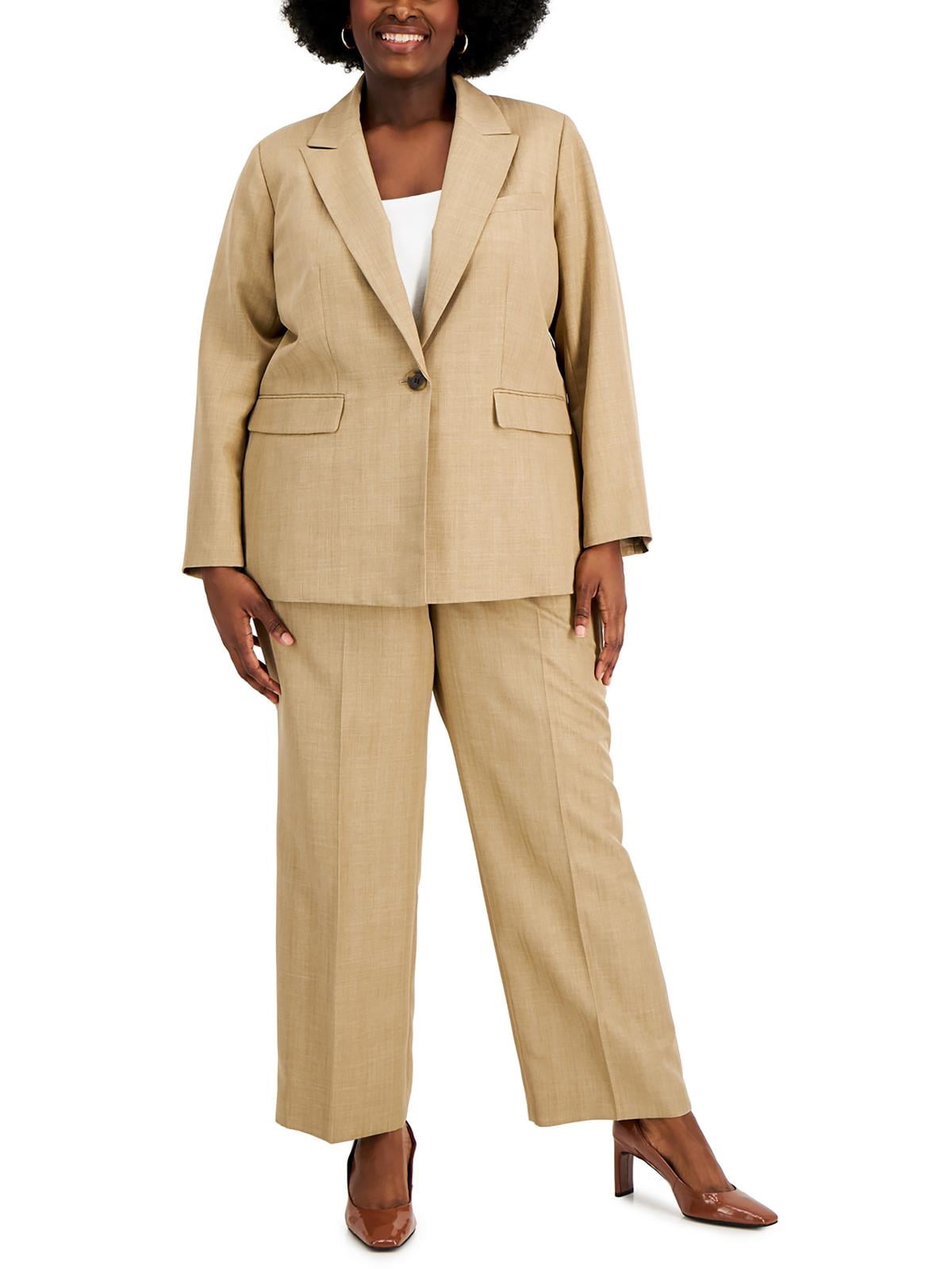 Le Suit Womens Plus Two Piece Straight Leg Suit Jacket - Walmart.com