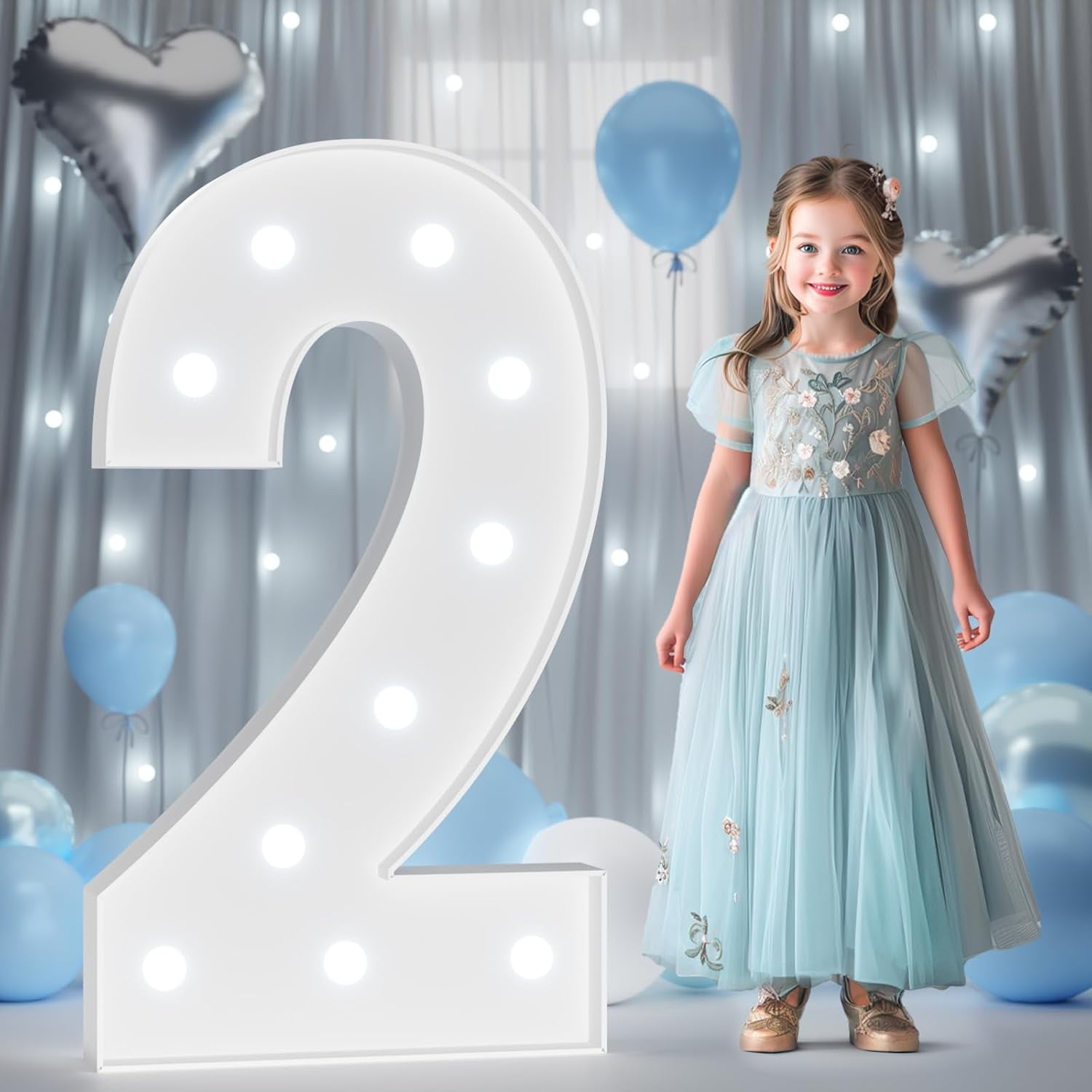 Le Vechtoo 4FT Cool White Marquee Light Up Numbers, Distinctive Number ...