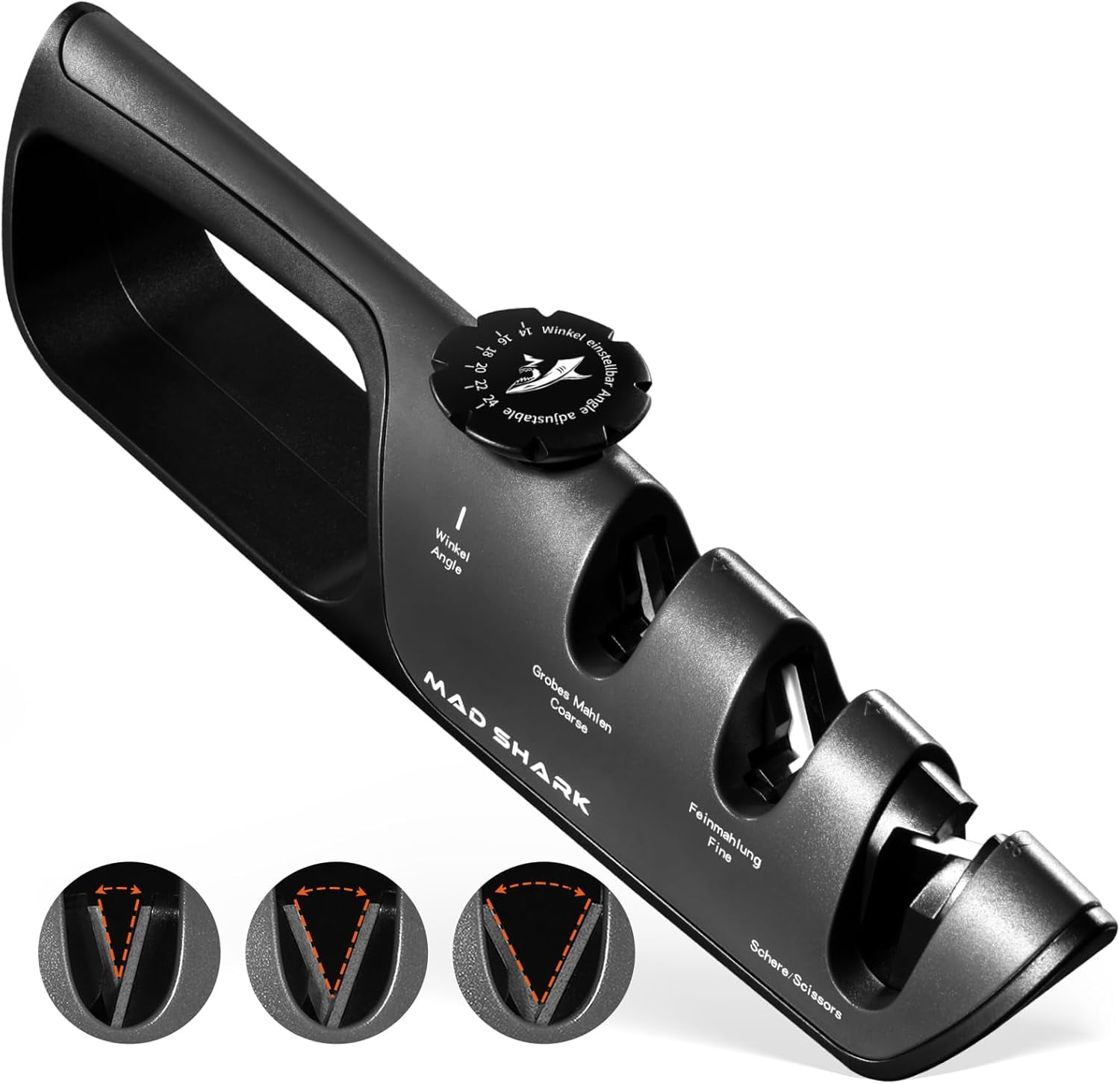 Le Vechtoo Handheld Knife Sharpener with Adjustable Angle Guide, 6 ...