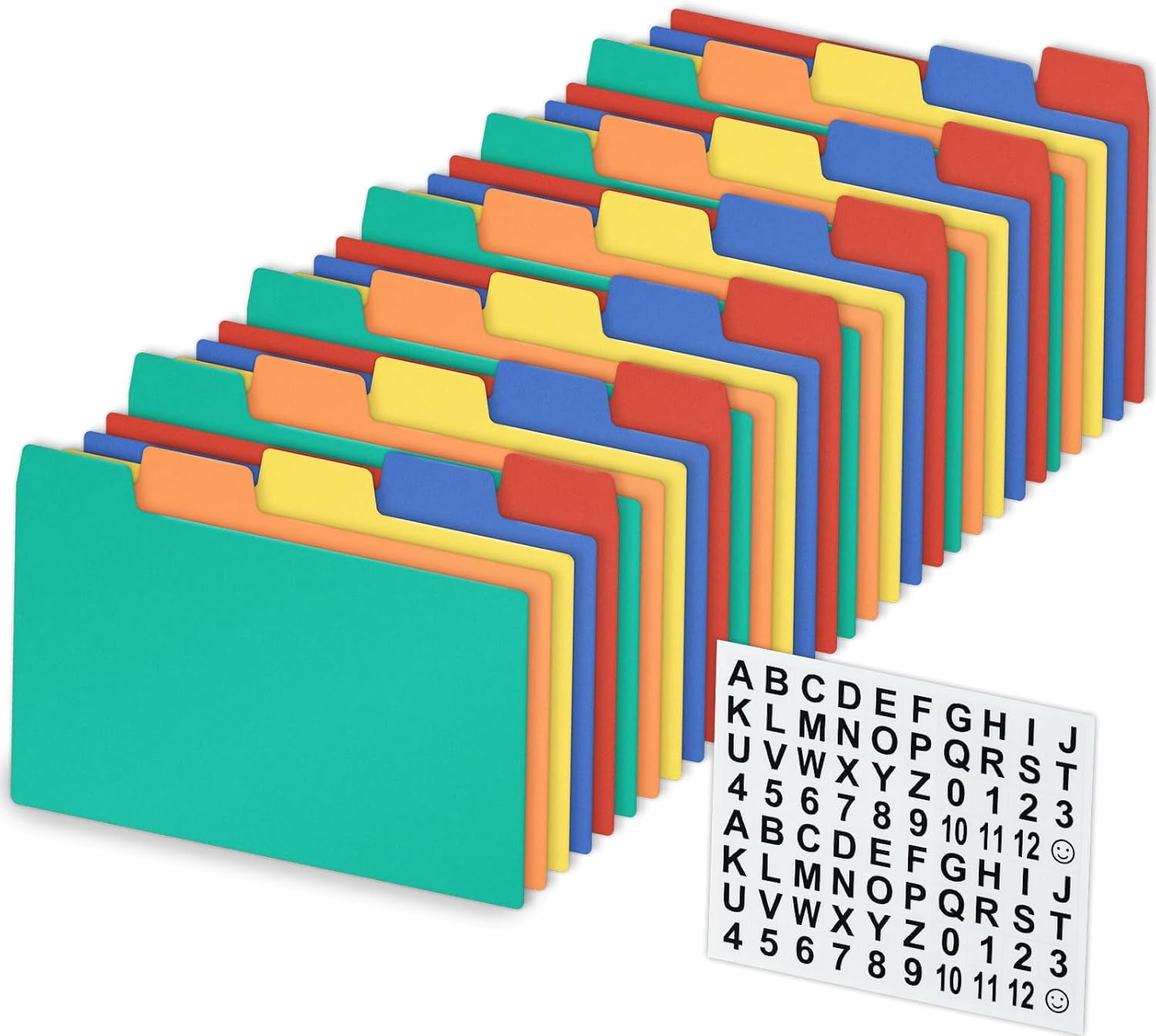 Le Vechtoo Index Card Dividers - Assorted Colors, 30-Pack, 1/5 Cut Tabs ...
