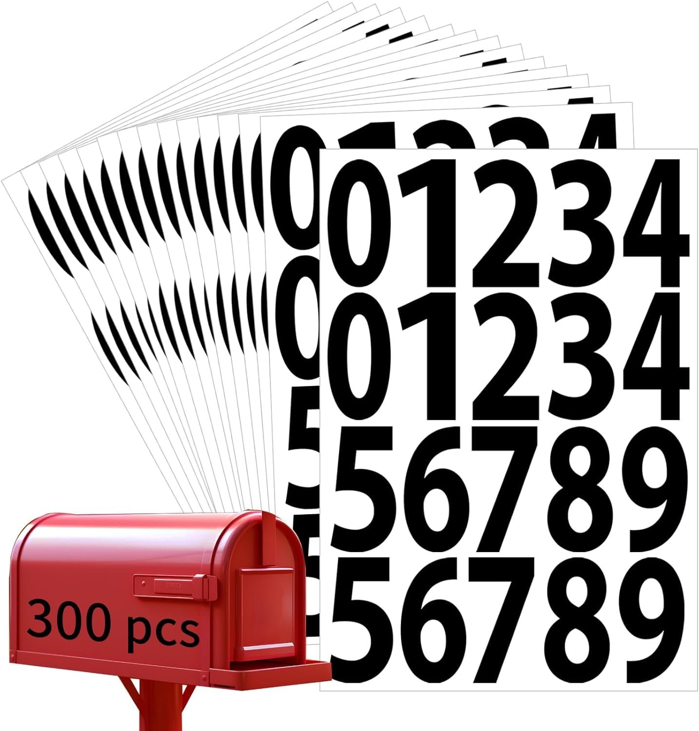 Le Vechtoo Indoor and Outdoor Self-Adhesive Vinyl Number Stickers 0-9 ...