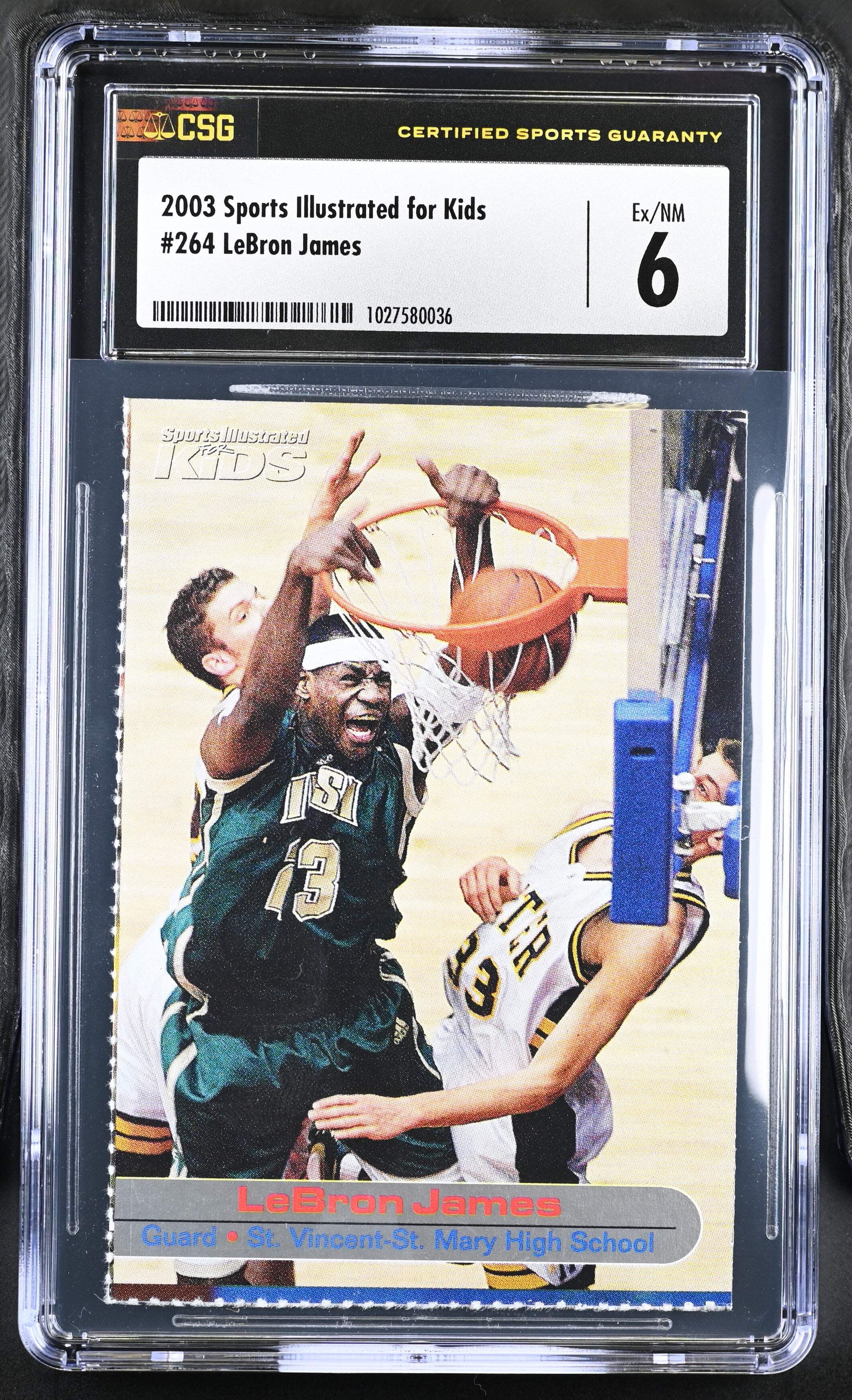 LeBron James 2003 Sports Illustrated for Kids Rookie Card CSG graded 6 ...