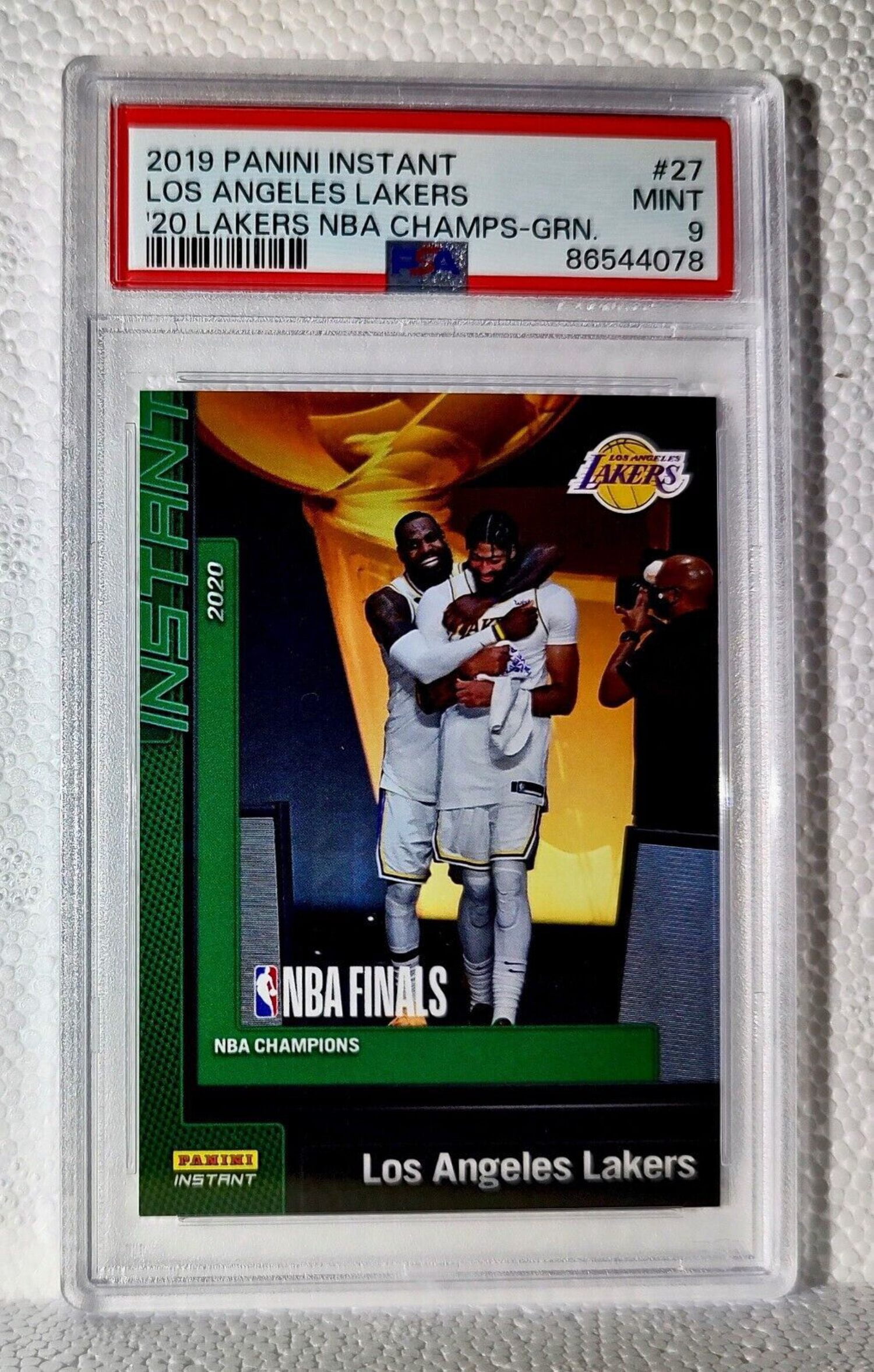 LeBron James Anthony Davis 2020 Panini NBA Champions #27 Card 10/10 PSA ...