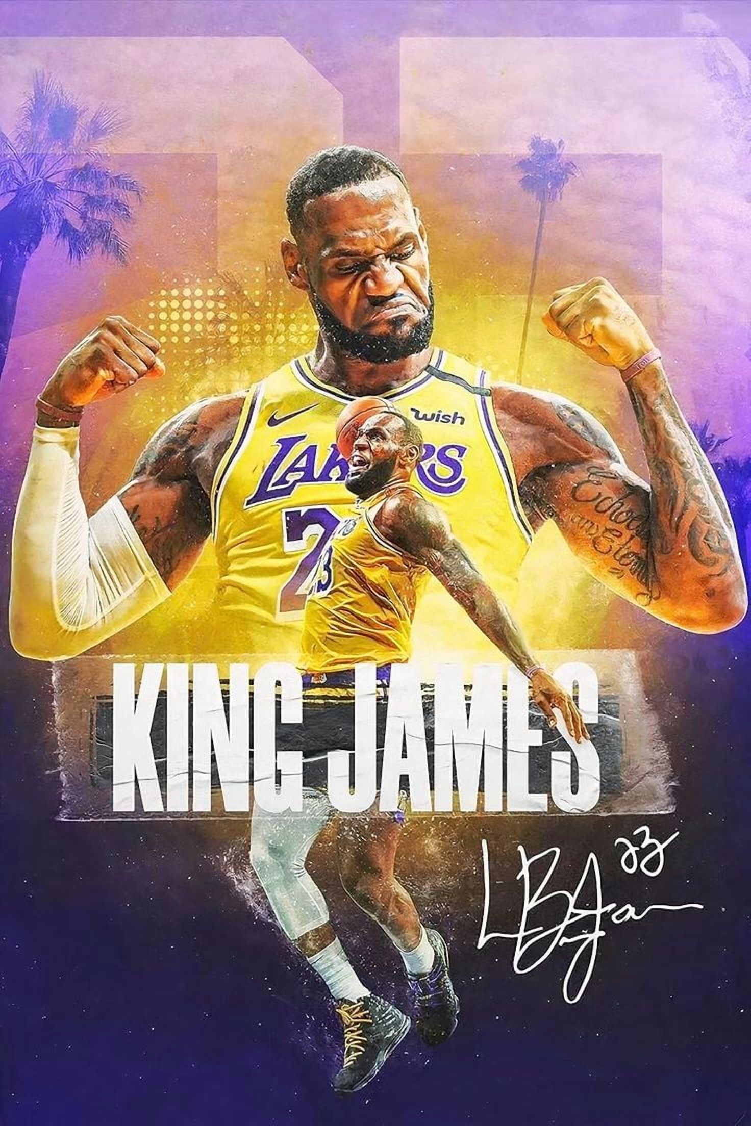 LeBron James Basketball Star Art Sports Posters Home Decor Wall Art ...