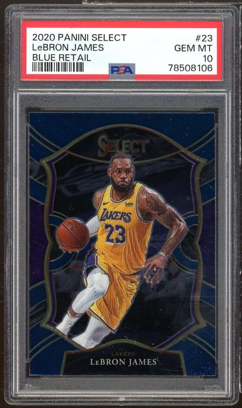 LeBron James Card 2021-22 Panini Select Blue Retail #23 PSA 10 ...