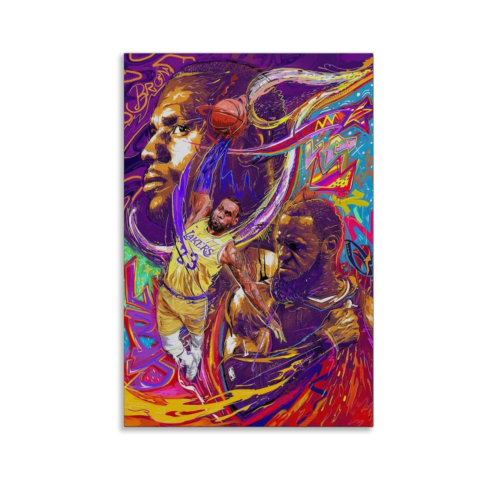 LeBron James Dunk Poster (3) Painting Vintage Poster Picture Print Wall ...