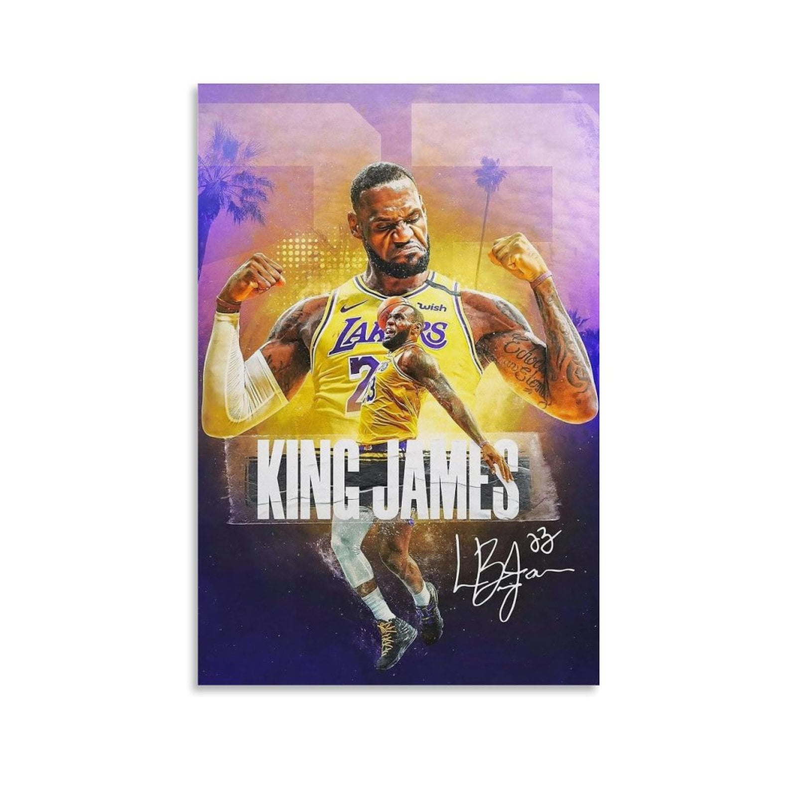 LeBron James Dunk Poster (5) Painting Vintage Poster Picture Print Wall ...