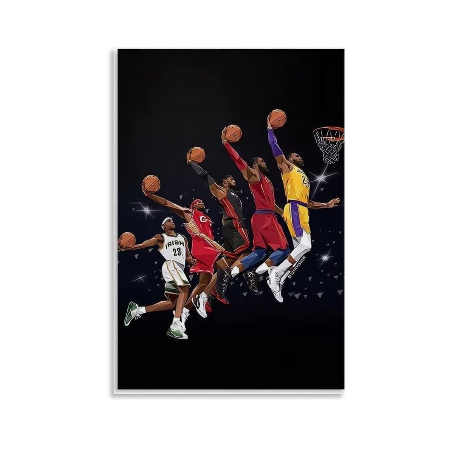 LeBron James Dunk Poster (6) Painting Vintage Poster Picture Print Wall ...