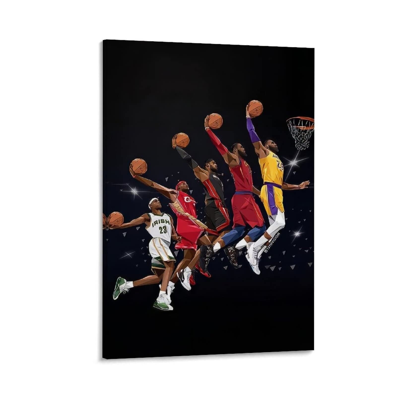 LeBron James Famous Basketball Player Canvas Poster Wall Art - Walmart.com