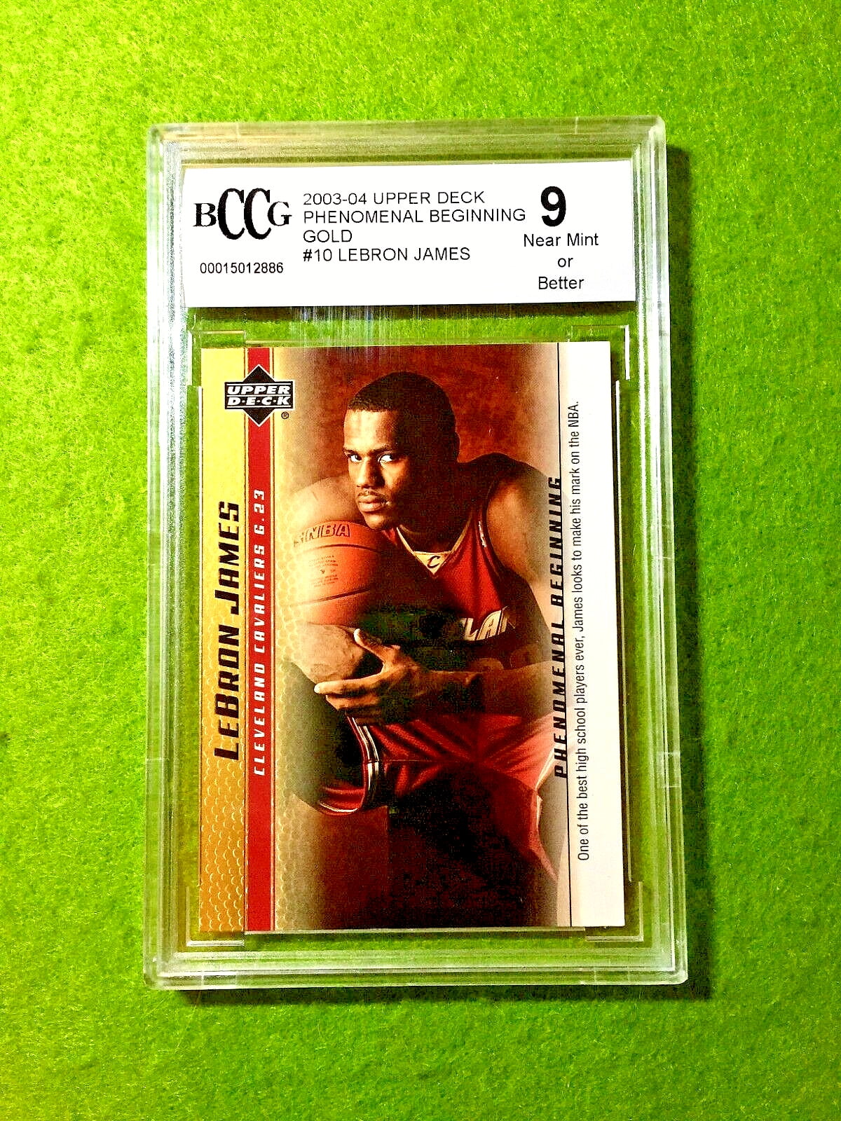 LeBron James GOLD ROOKIE CARD BCCG 9 MINT 2003 Upper Deck LEBRON JAMES ...