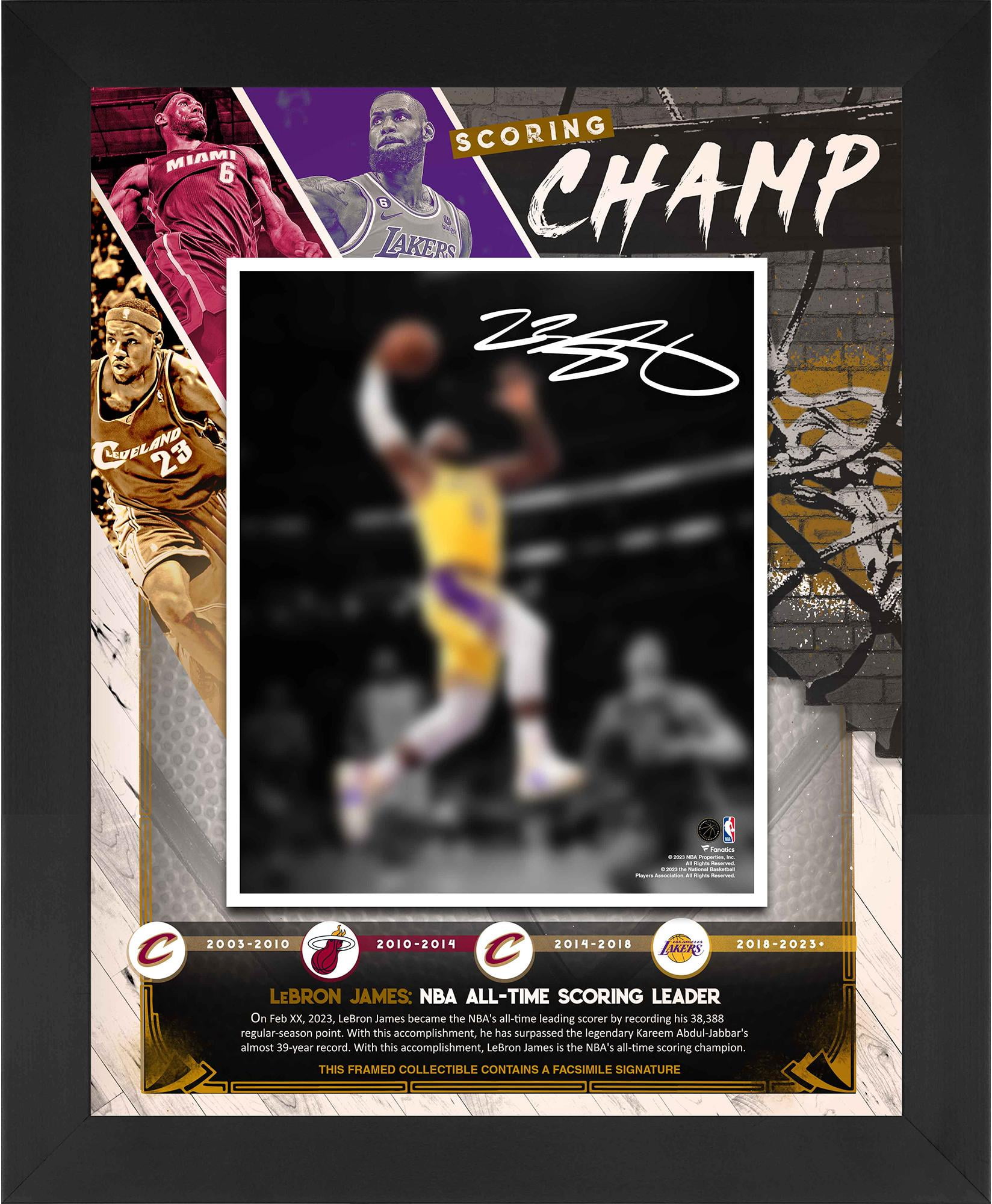 LeBron James Los Angeles Lakers Framed 16" x 20" 2023 NBA All-Time ...