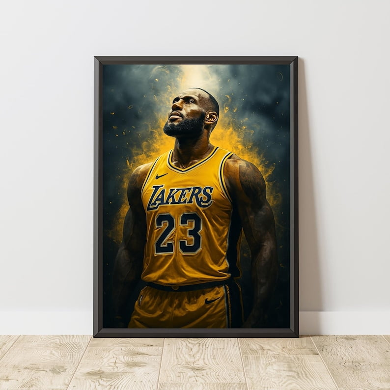 LeBron James Poster, LeBron James Print, Basketball Poster, Basketball ...