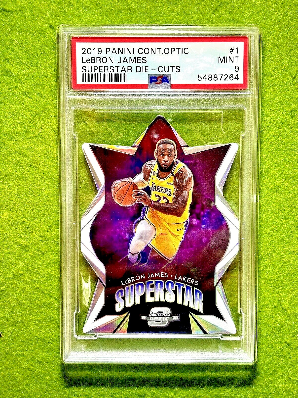 LeBron James SUPERSTAR DIE CUT SILVER PRIZM CARD PSA 9 SSP 2019 ...