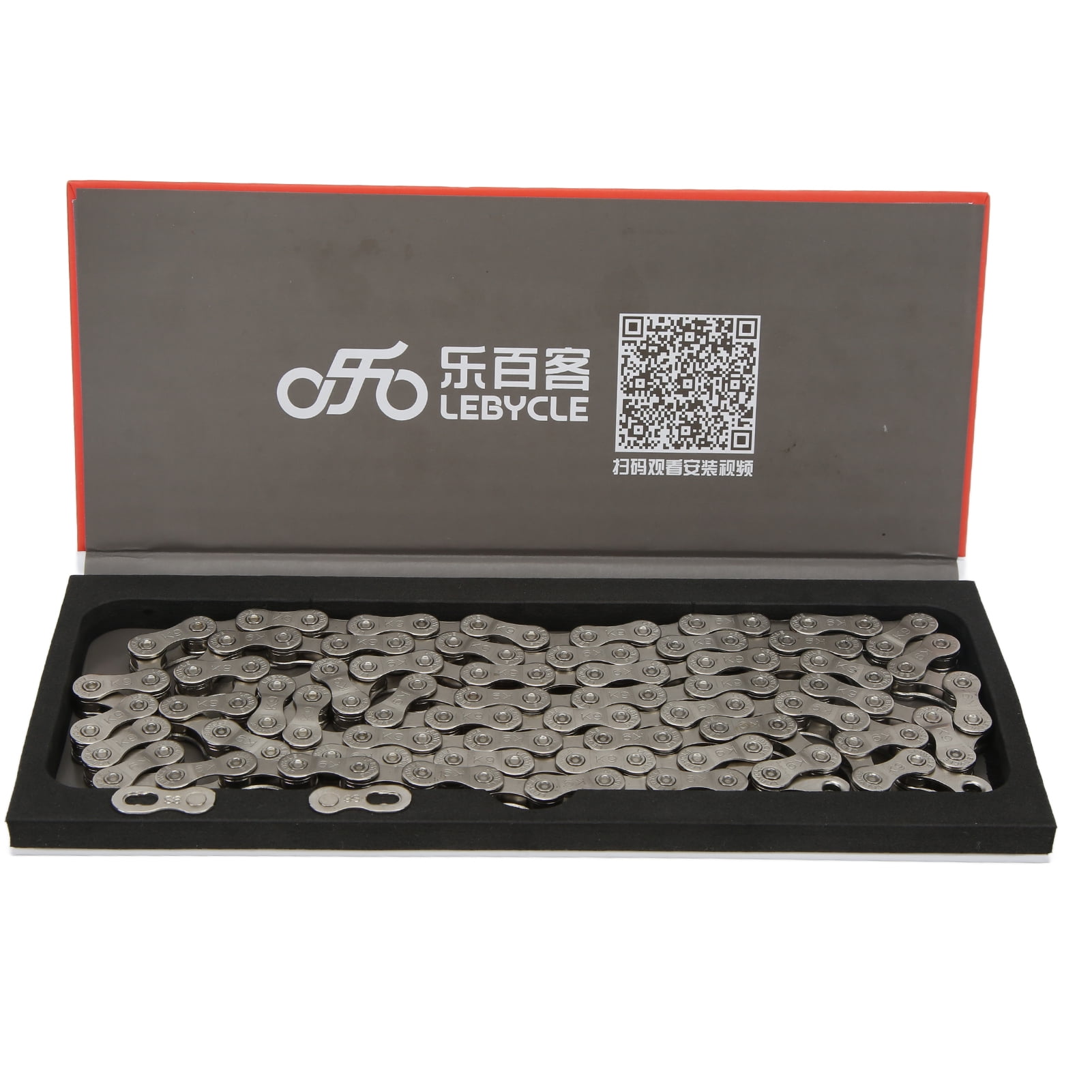 LeBycle Bicycle Chain 9 Speed 116 Links Carbon Steel 3 Layers Silver ...